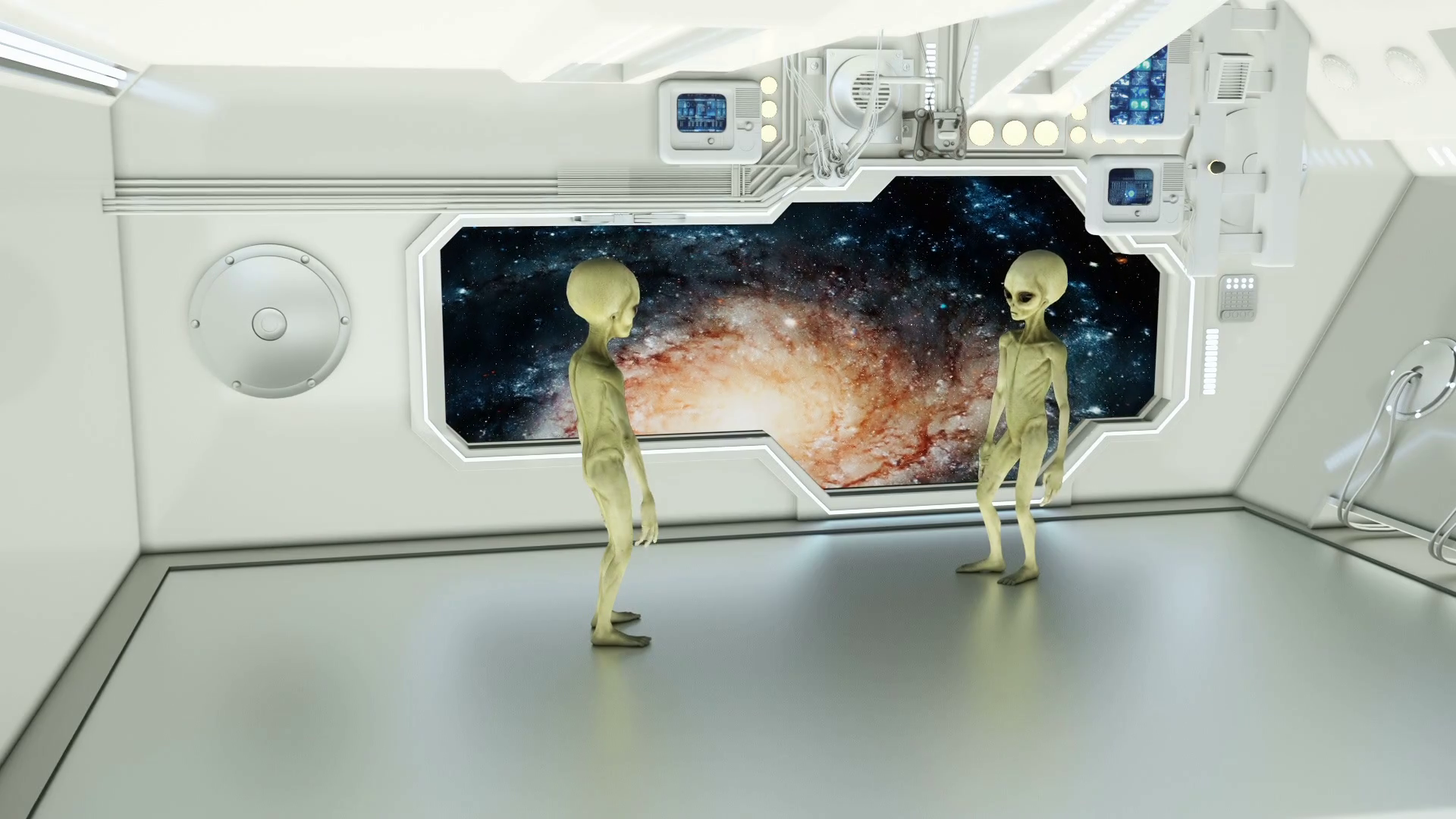 Aliens On Spaceship Arguing On Background Stock Motion Graphics SBV ...