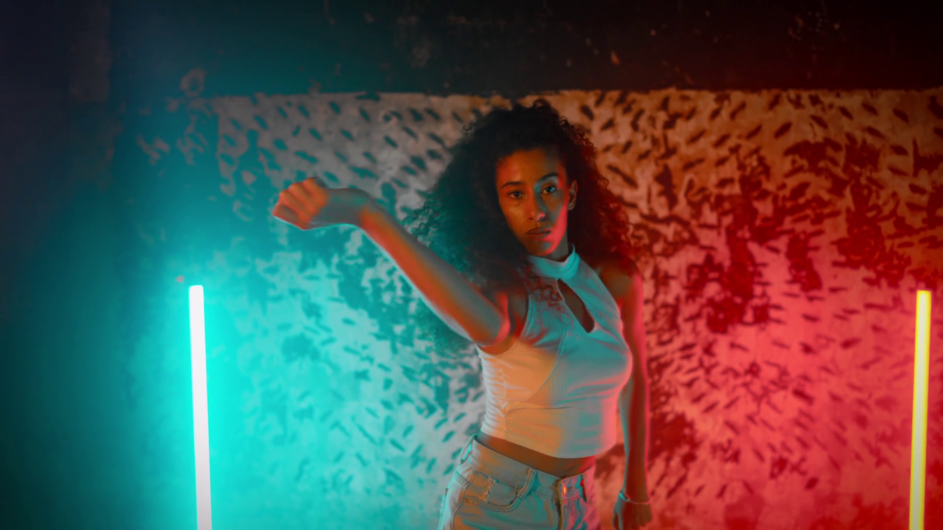 Inspired Female Dancer Dancing Alone In Stock Footage SBV-351735912 ...