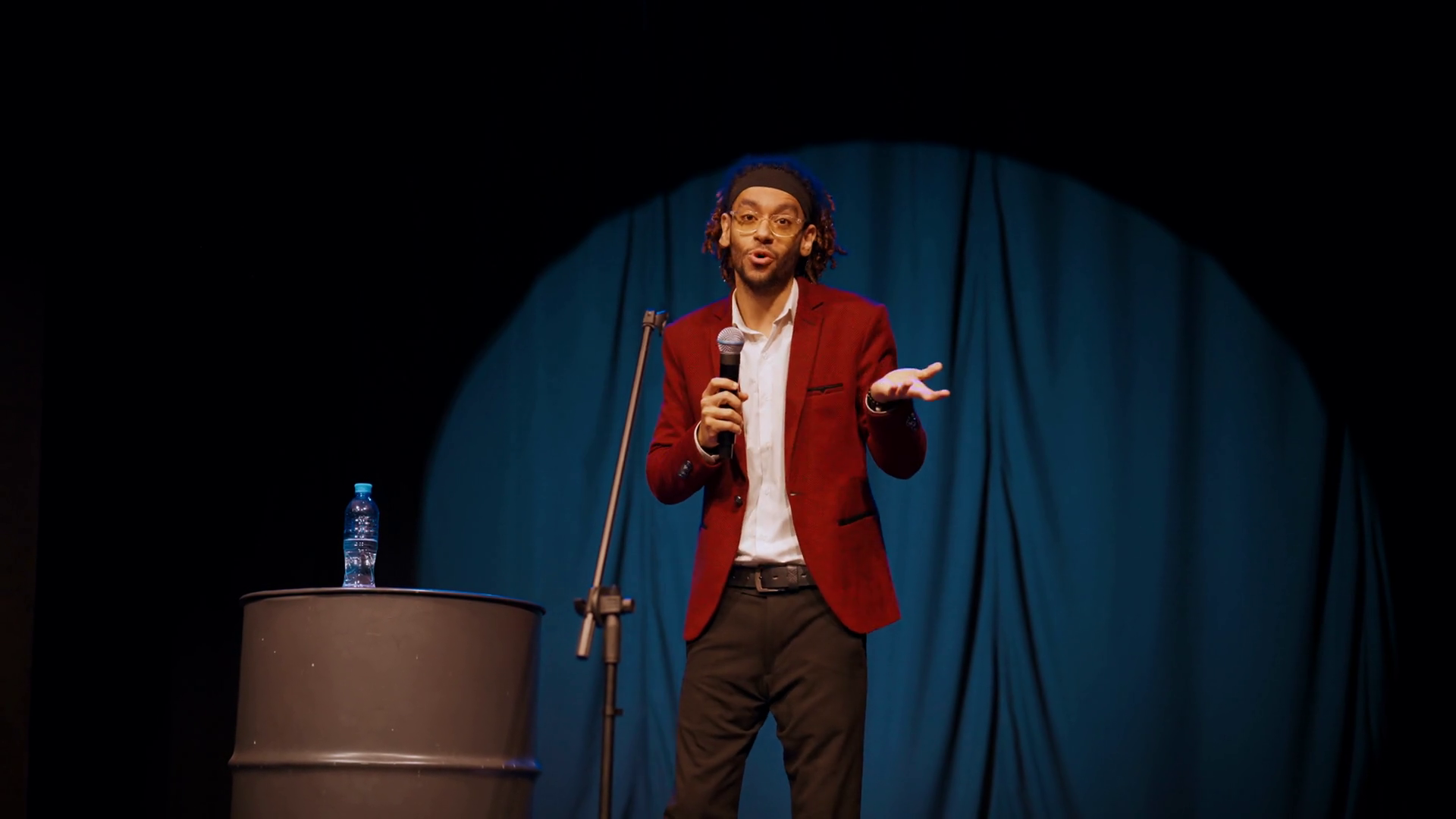 Portrait Of Charismatic Male Comedian On Stock Footage SBV-351773290 ...