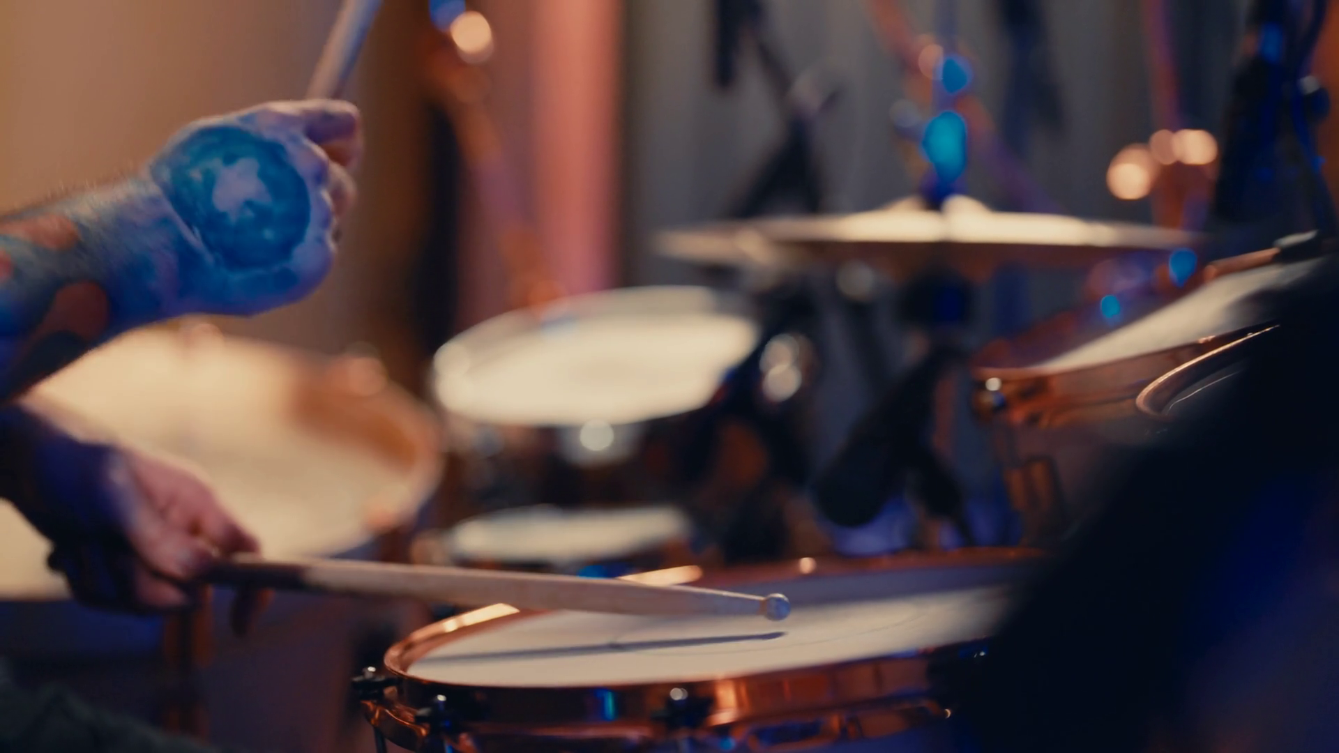 Closeup View Of Drummer Hands With Stock Footage SBV-351922632 ...