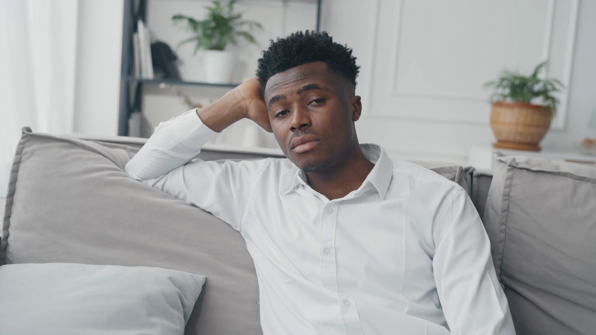 Carefree Handsome Black Man Relaxing Alone Stock Footage SBV-352138193 ...