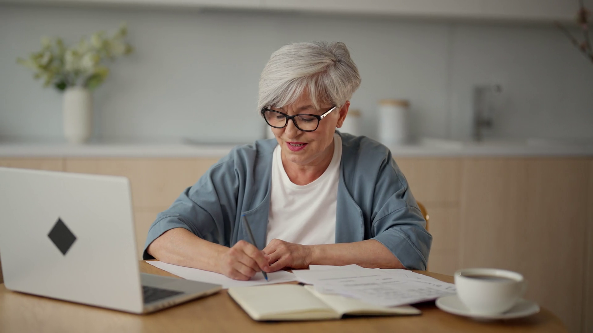 Senior Woman Looking At Laptop Watching Stock Footage SBV-348821939 ...