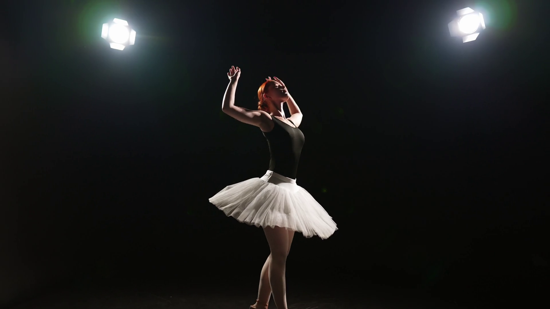 Dramatic Ballerina Dancing In Studio Stock Footage SBV-348824421 ...