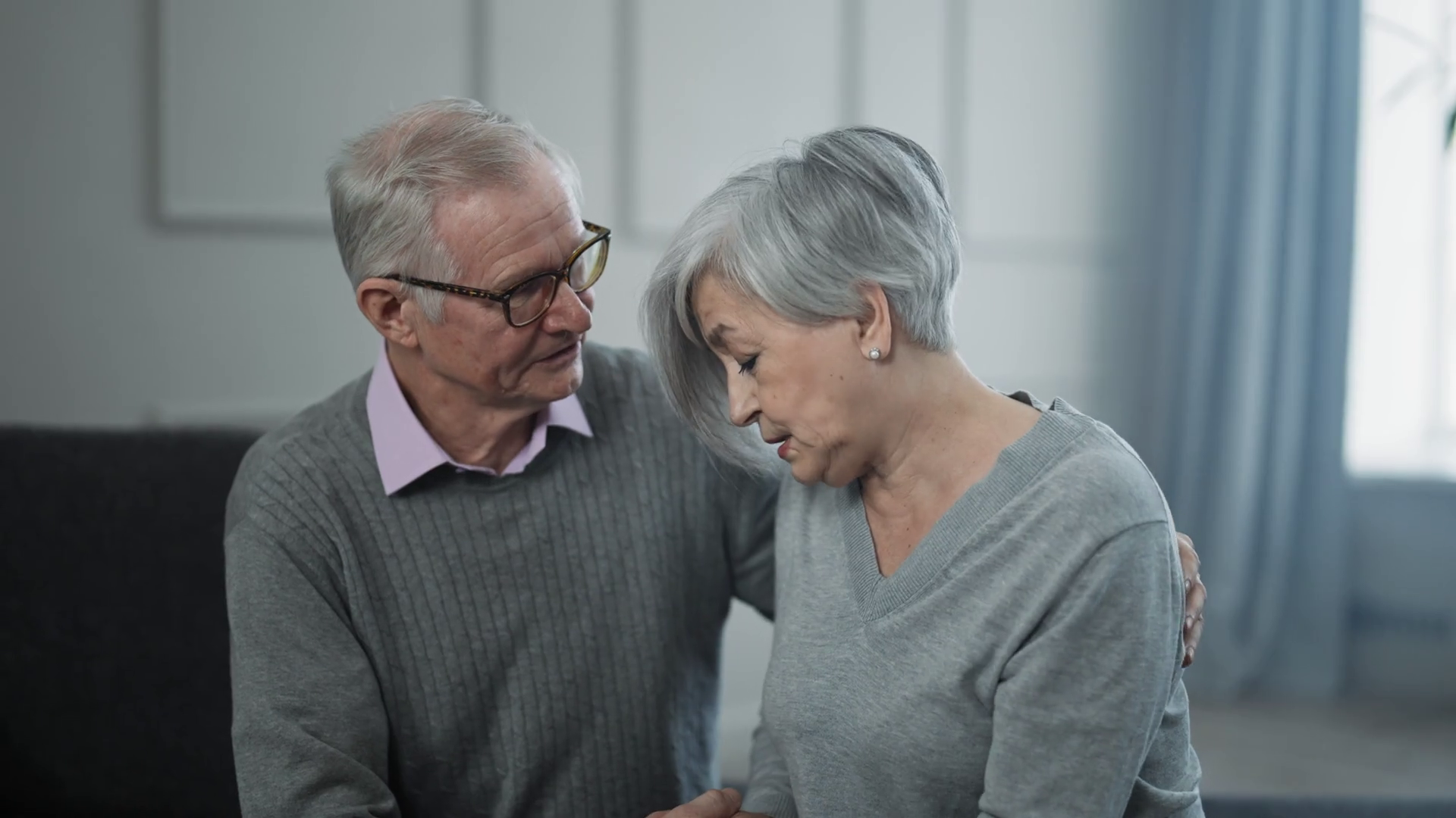 Senior Sad Couple Has Life Problems Husband Stock Footage SBV-348840256 ...