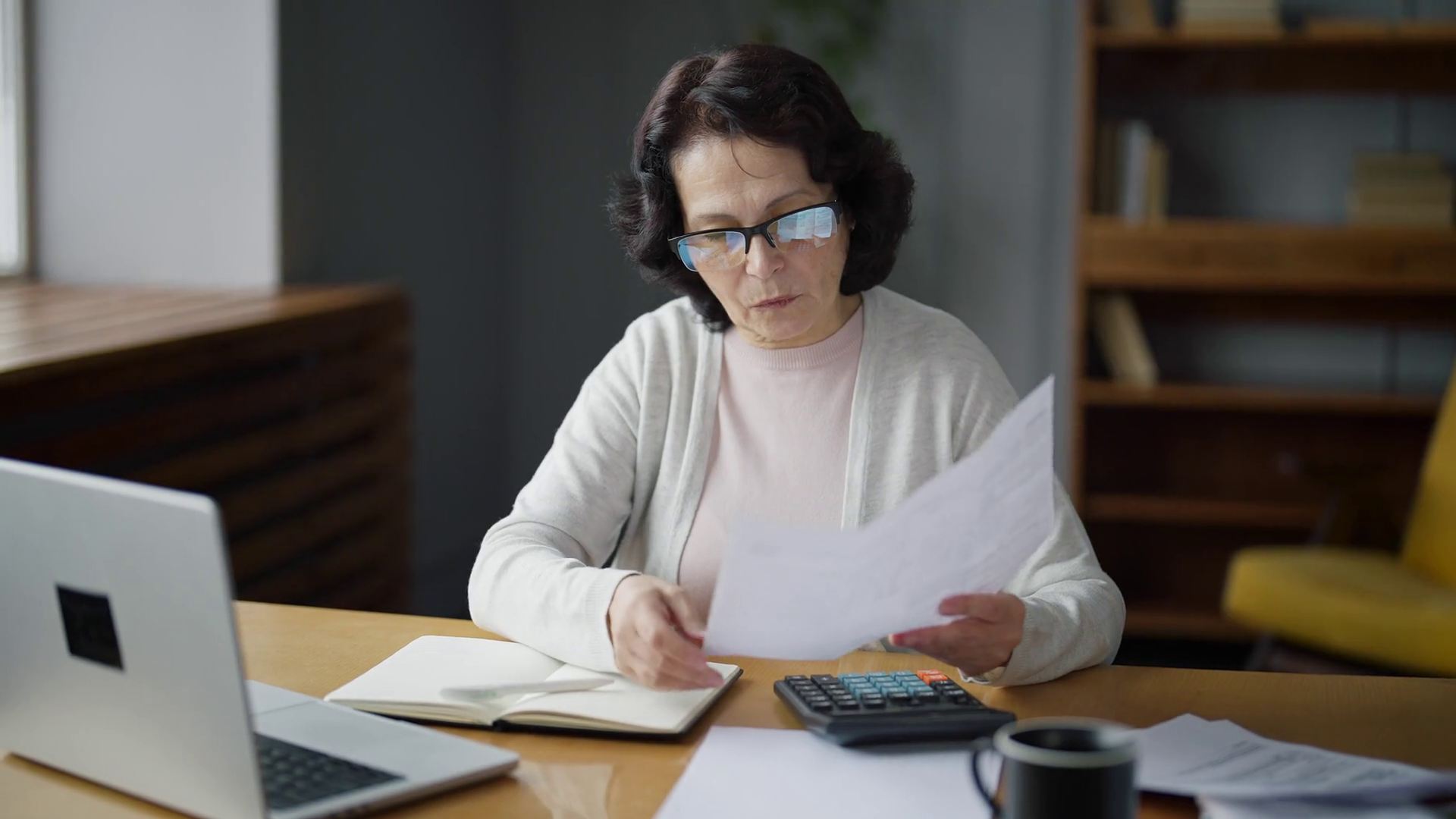 Senior Female Accountant Working In Home Stock Footage SBV-348726468 ...