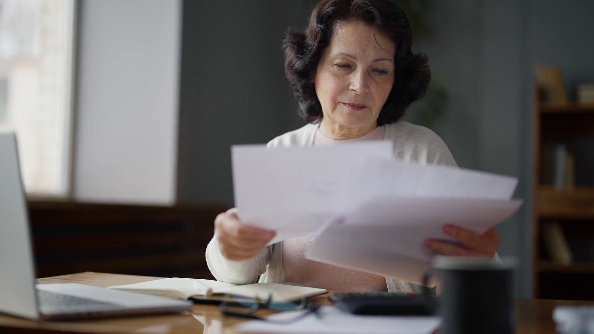 Senior Accountant In Home Office Holds Stock Footage SBV-348726471 ...