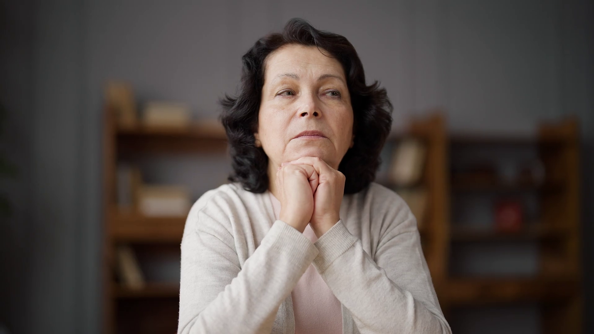 Portrait Of Sad Senior Woman Sitting At Home Stock Footage SBV ...