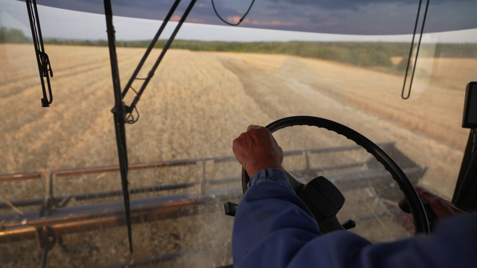 Over Shoulder Shot Of Man Driving Combine Stock Footage SBV-347613846 ...