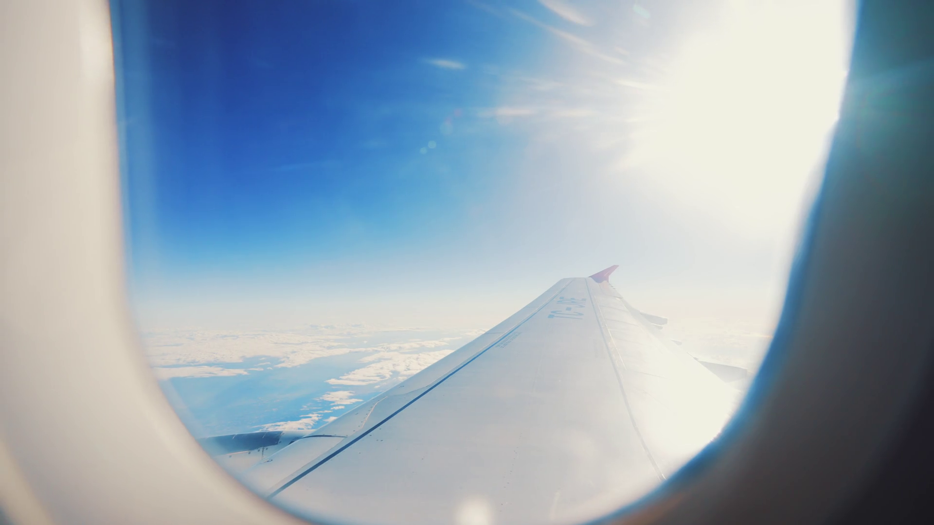 Beautiful View From Airplane Window To Wing Stock Footage SBV-347732035 ...