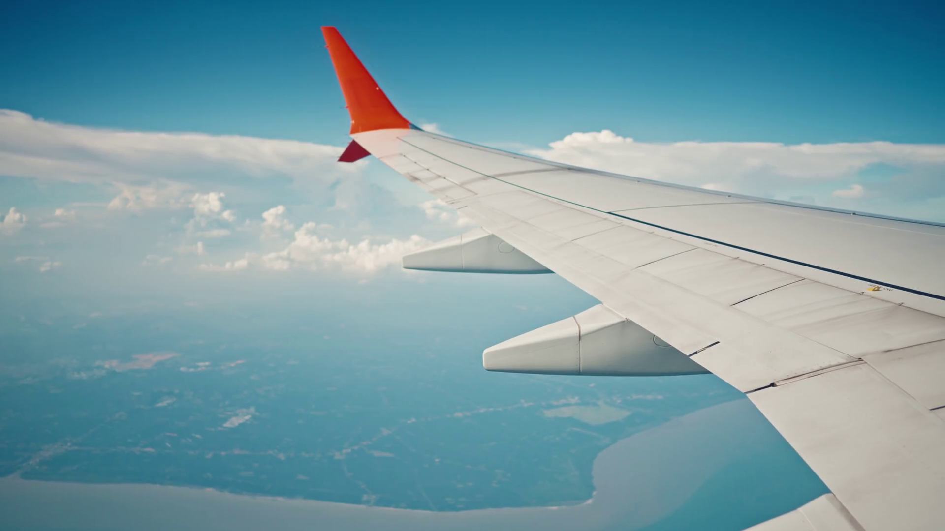 Wing Of Flying Over Ocean Island Airplane Stock Footage SBV-347809783 ...