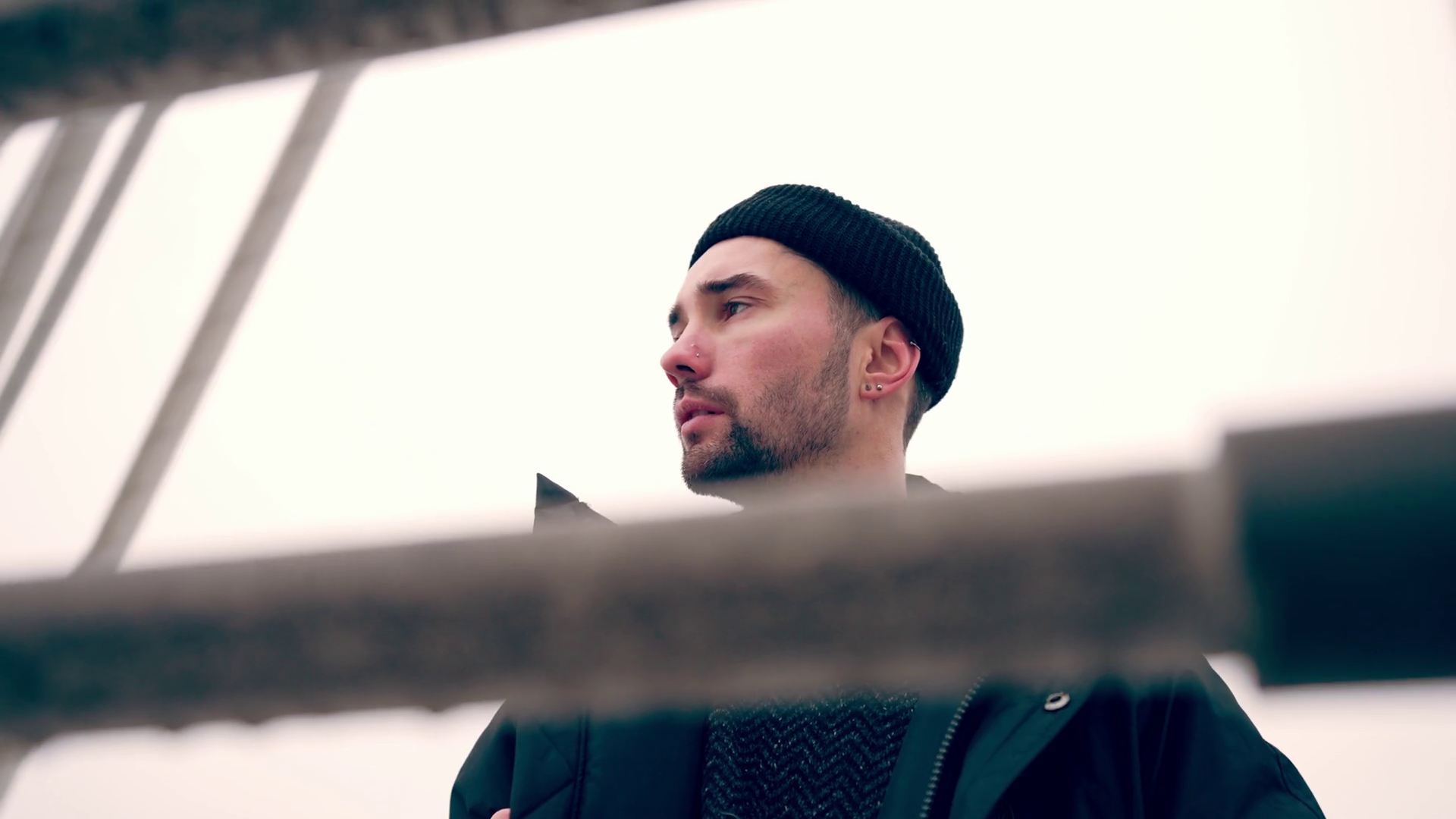 Sad Depressive Man Standing On Bridge Stock Footage SBV-348293284 ...