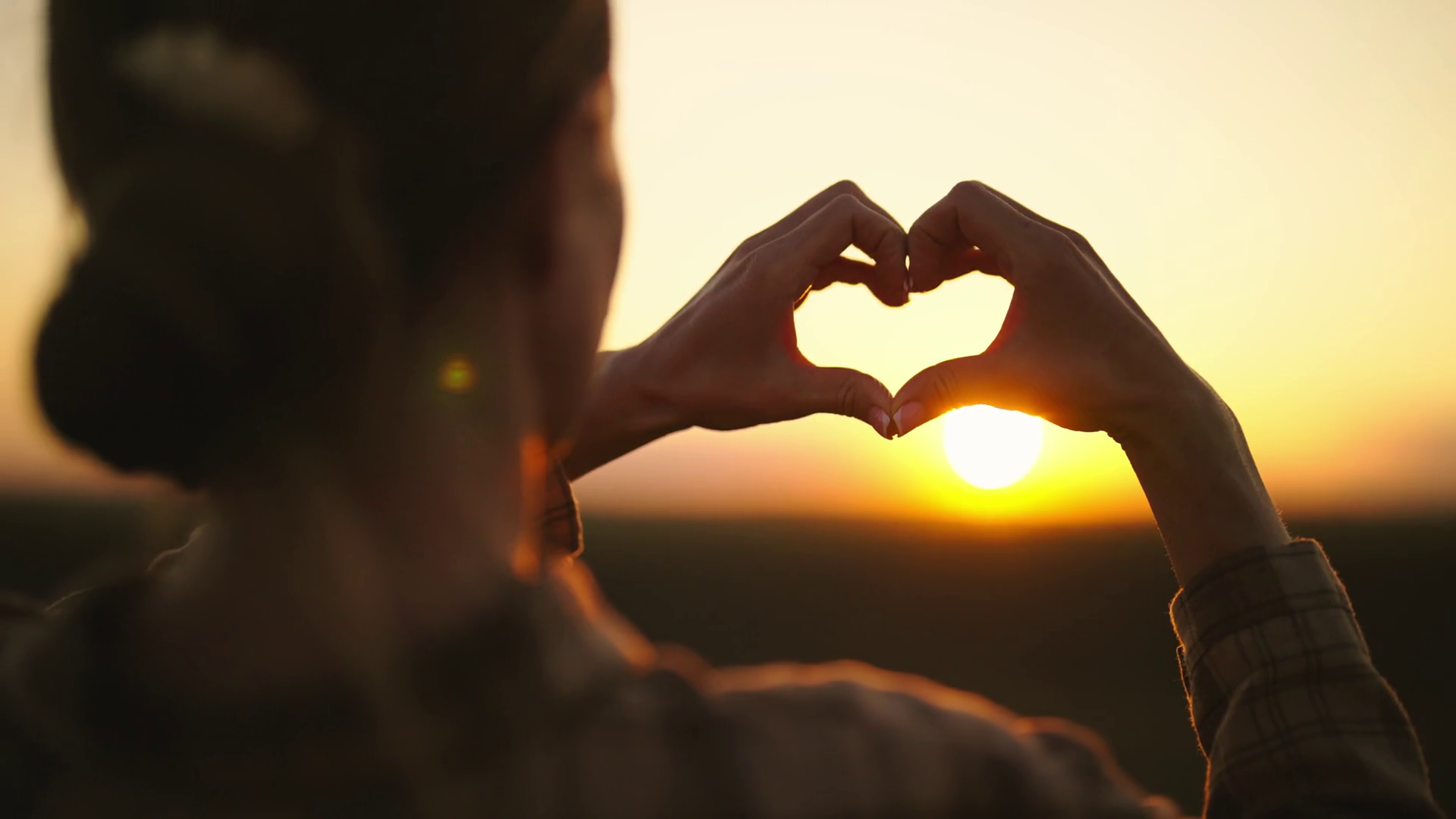 Woman Folding Hands At Sunset In Heart Shape Stock Footage SBV ...