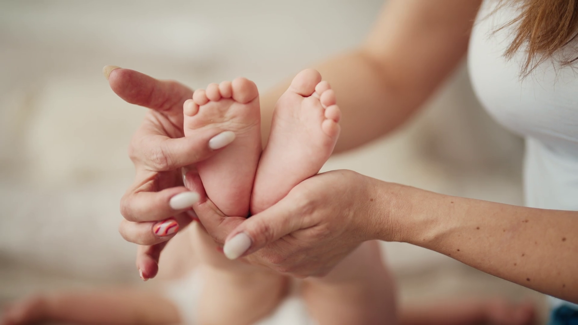 Mom Gently Tickling Baby's Tiny Feet Finger Stock Footage SBV-348288497 ...