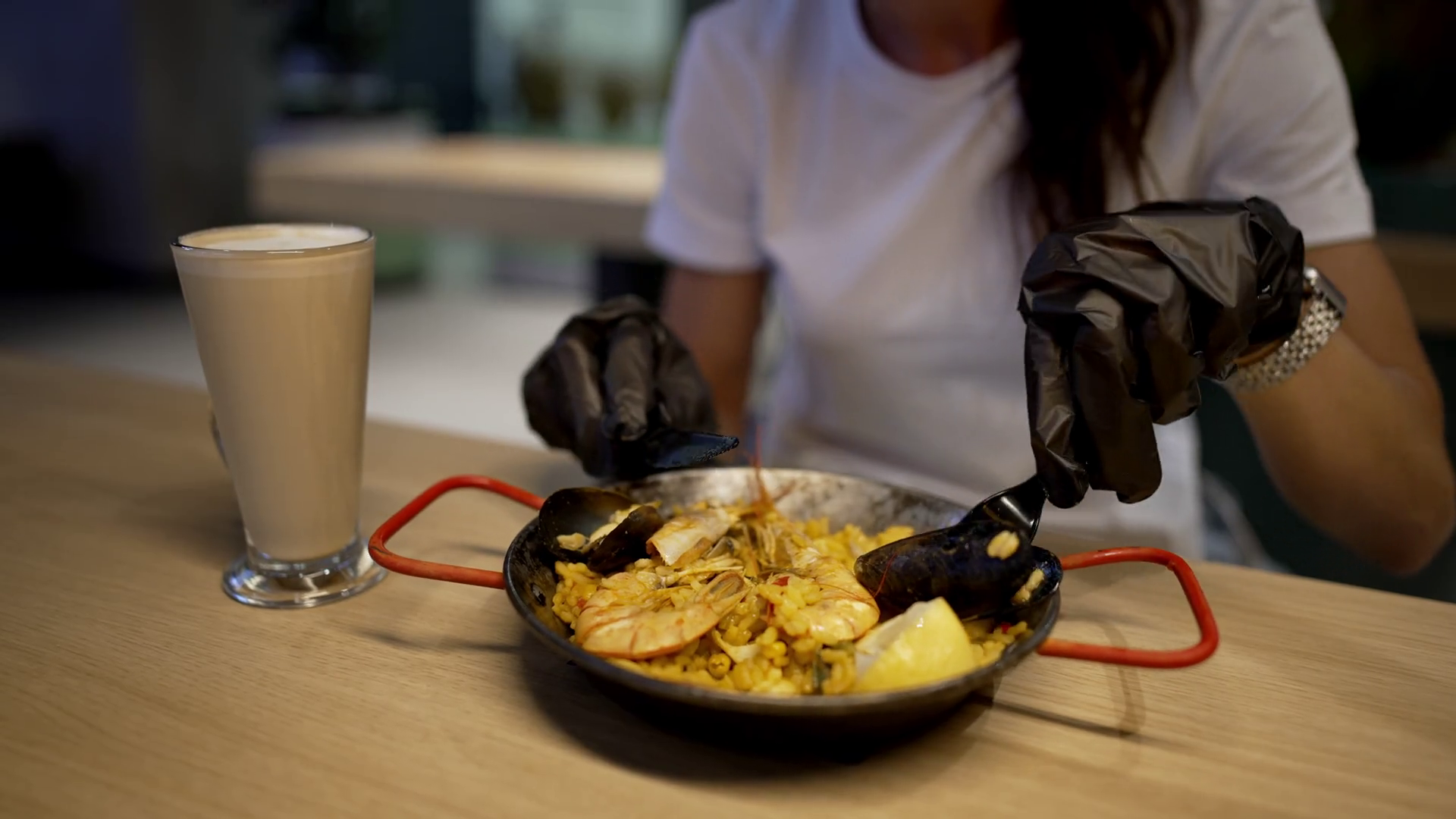 Young Woman Eating Paella Traditional Stock Footage SBV-348550140 ...