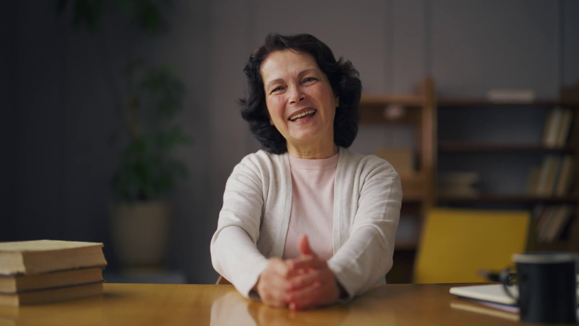 Friendly Senior Woman Having Online Business Stock Footage SBV ...