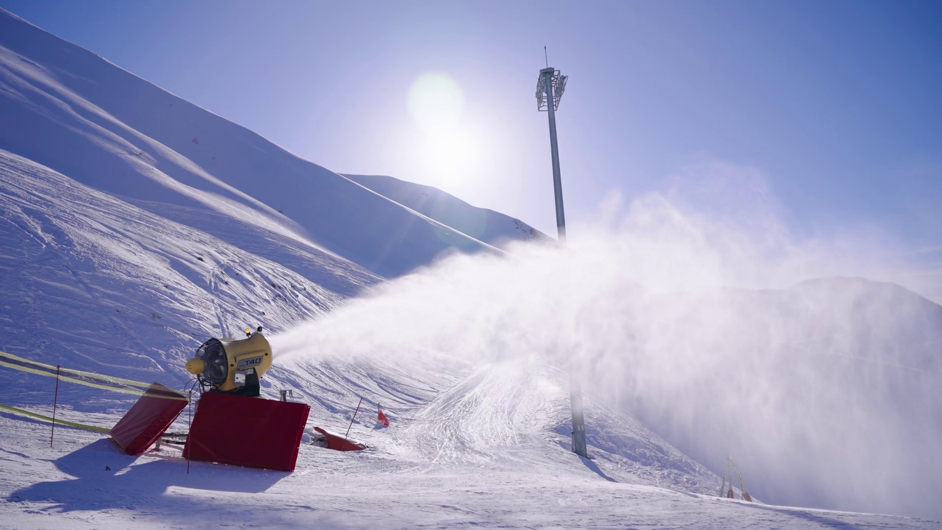 Snow Cannon At Ski Resort In Winter Snow Stock Footage SBV-348643624 ...