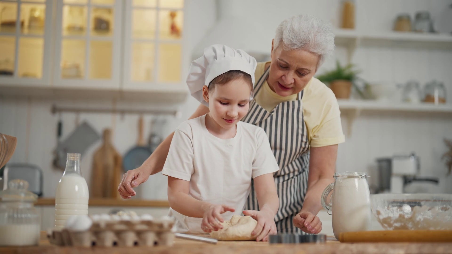 Happy Granny Granddaughter Cook Together Stock Footage SBV-348643633 ...