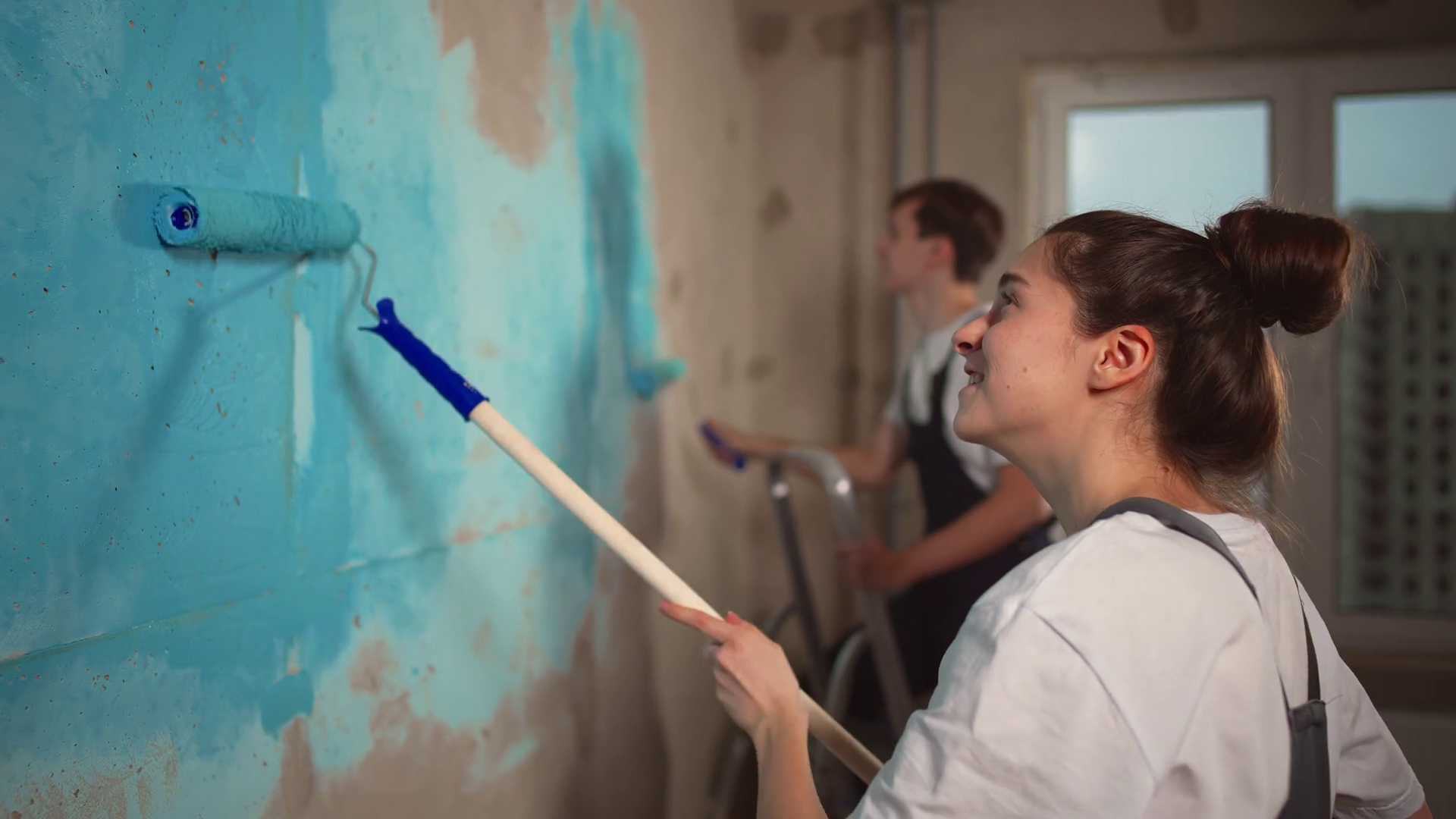 Creative Together Work Painters In Process Stock Footage SBV-348689682 ...