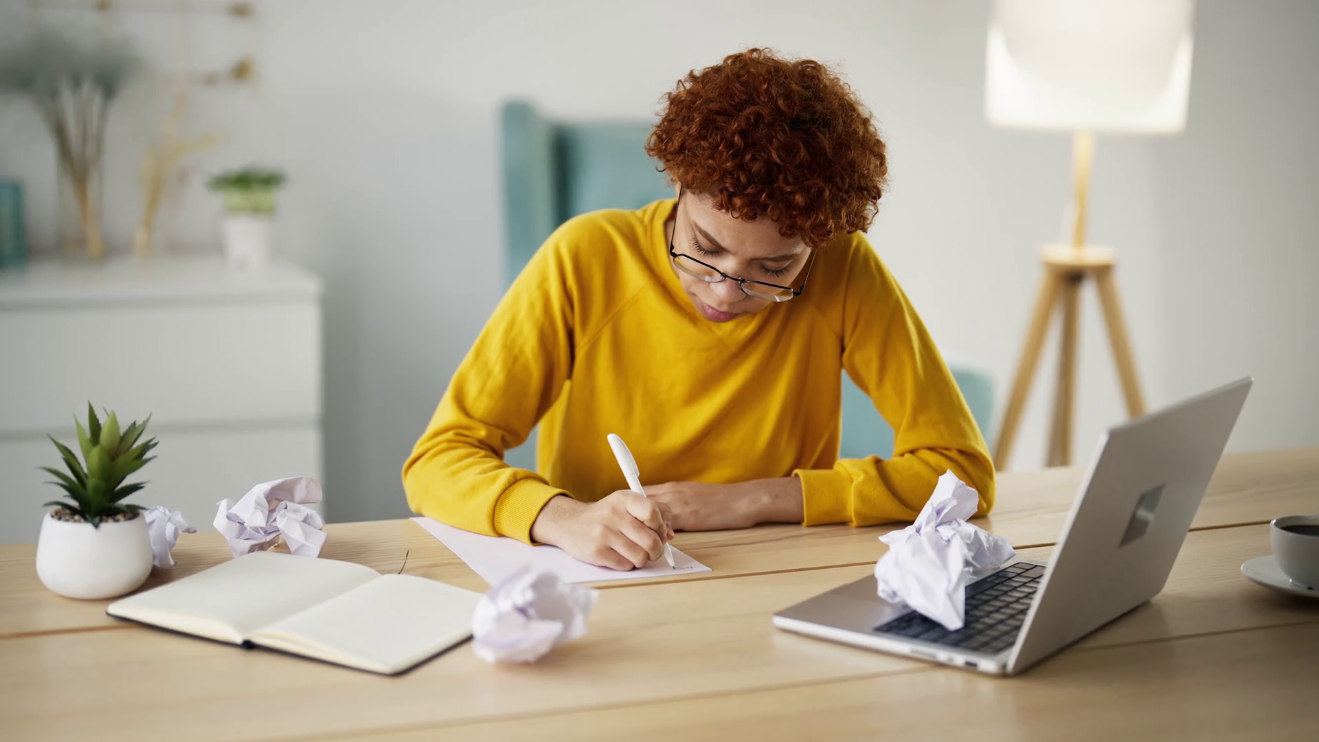 Young Woman Journalist Writer In Writing Stock Footage SBV-348722169 ...