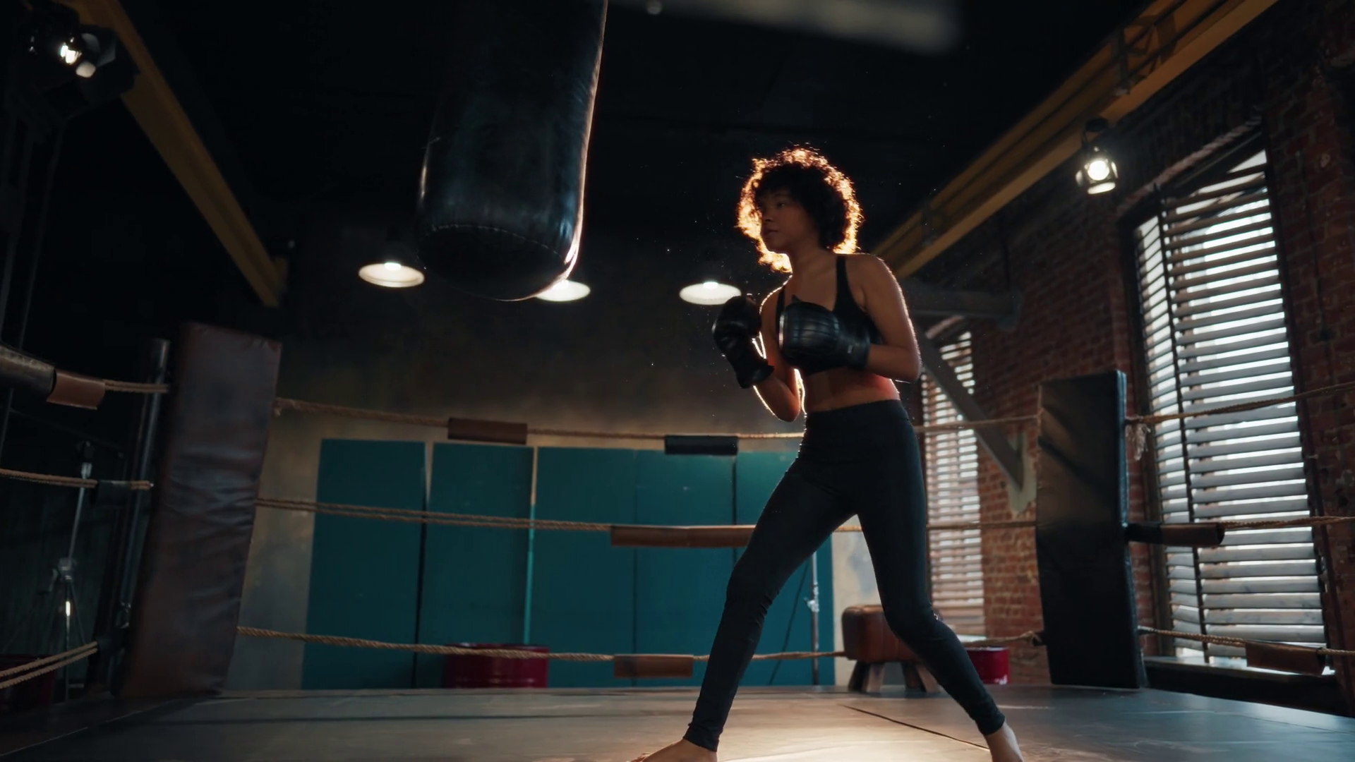African American Woman Boxer Hair Boxing In Stock Footage SBV-348722189 ...