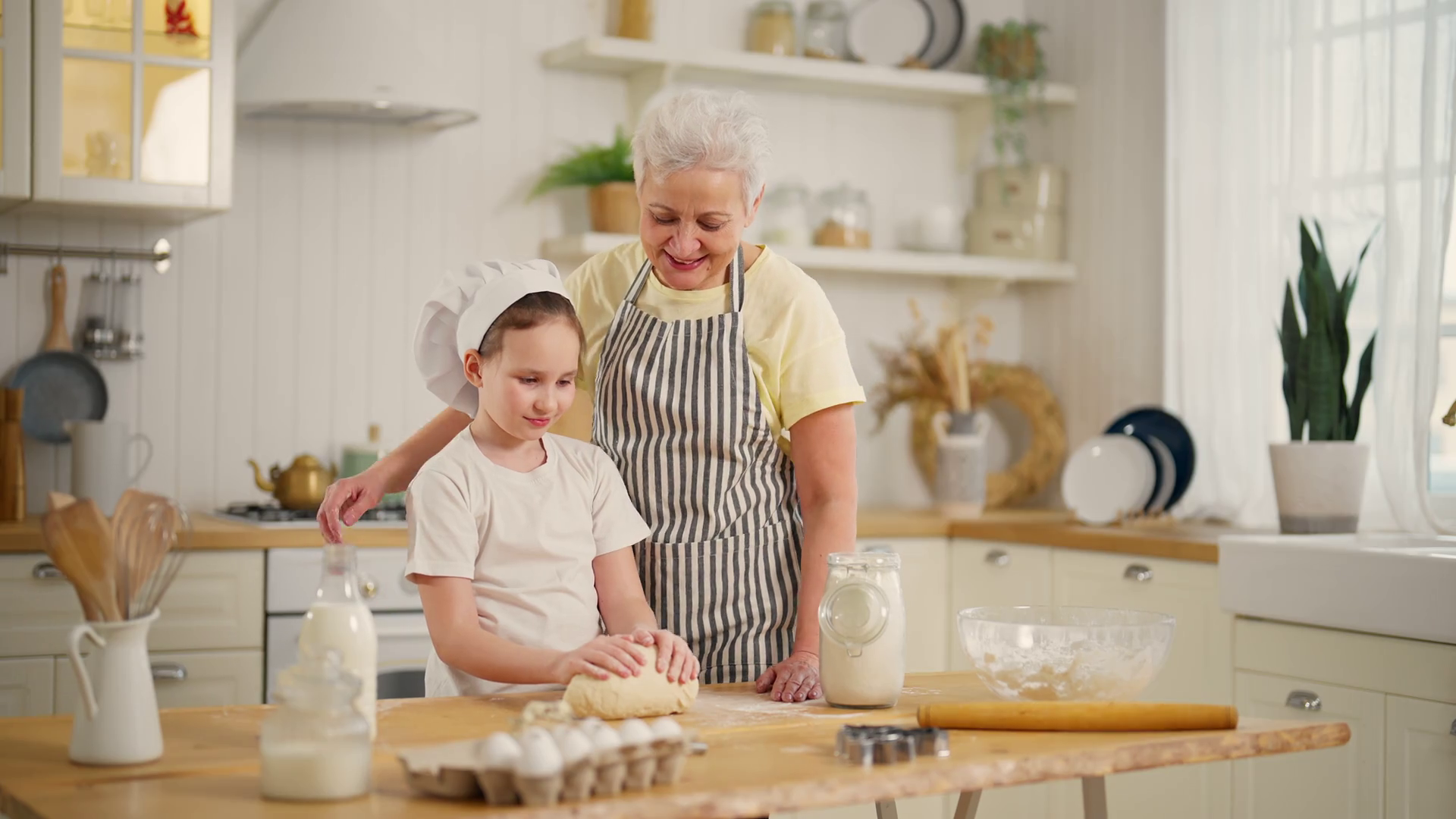 Happy Granny Granddaughter Cook At Home Stock Footage SBV-348735110 ...