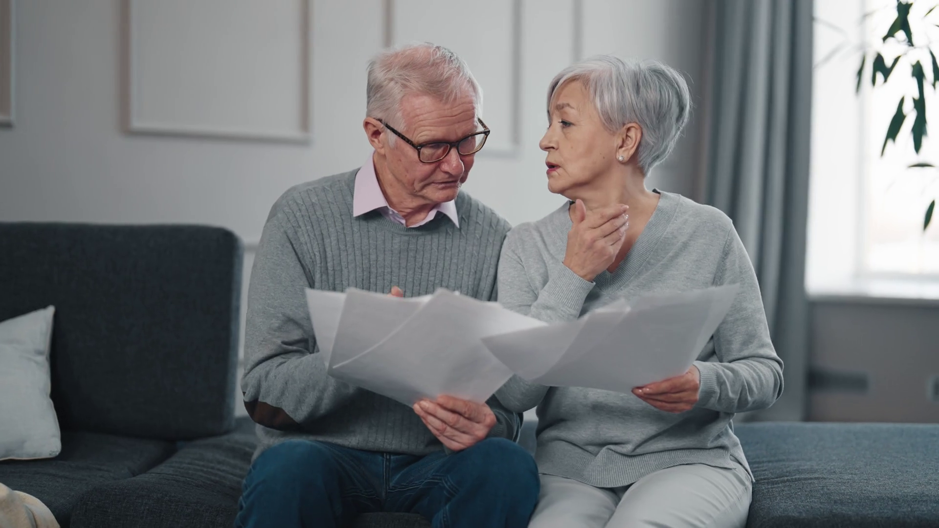 Senior Couple Doing Paperwork Together Stock Footage SBV-348746399 ...