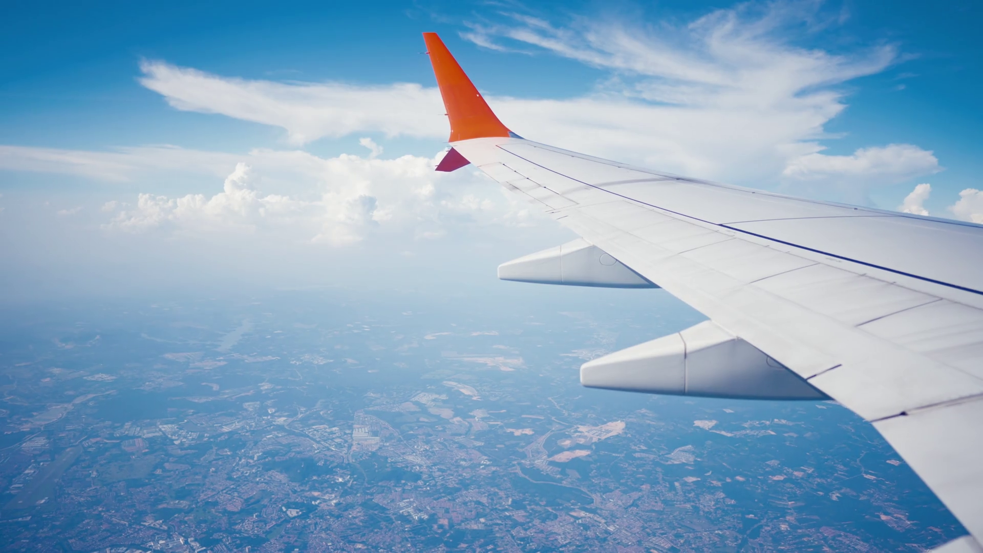 Wing Of Flying Over Ocean Island Airplane Stock Footage SBV-348750116 ...