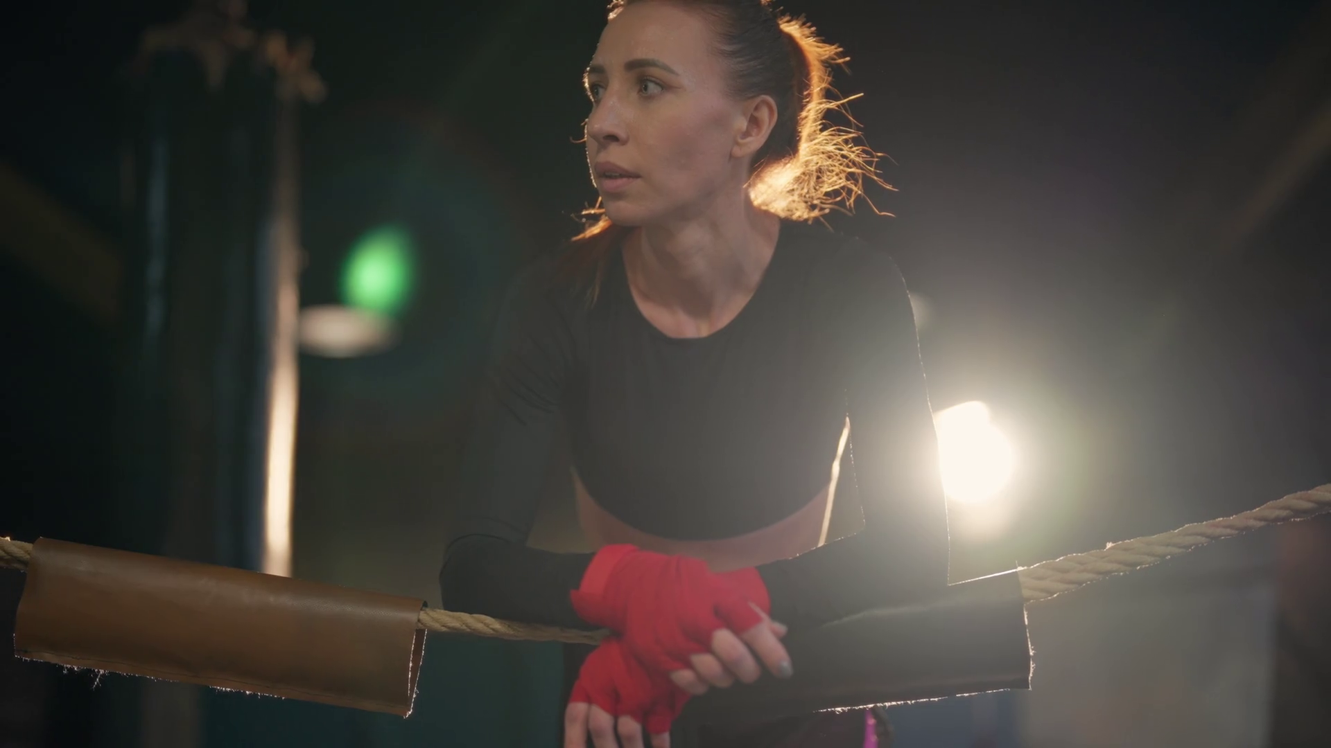 Serious Young Woman Boxer Fighter In Boxing Stock Footage SBV-348770724 ...