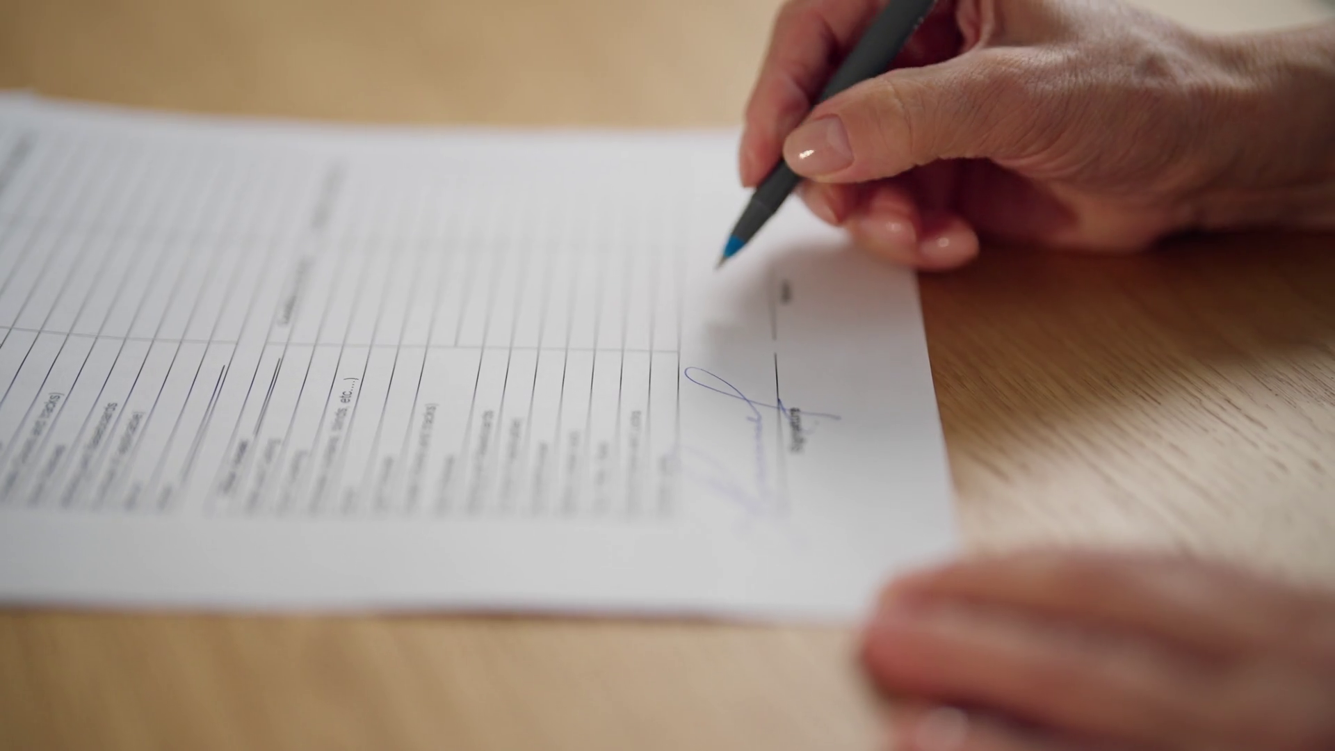 Senior Unknown Hand Of Businesswoman Sign Stock Footage SBV-348778495 ...