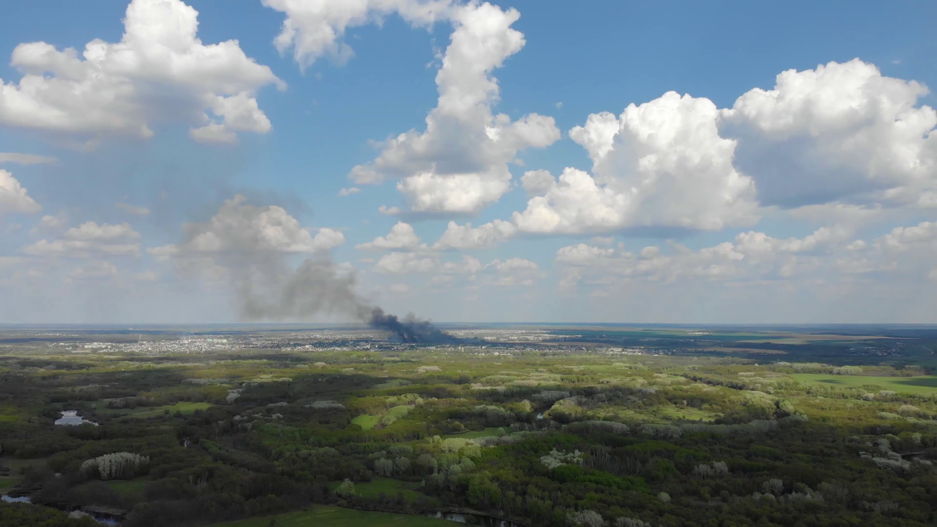Aerial View Heavy Smoke Forest Fire Stock Footage SBV-335016832 ...