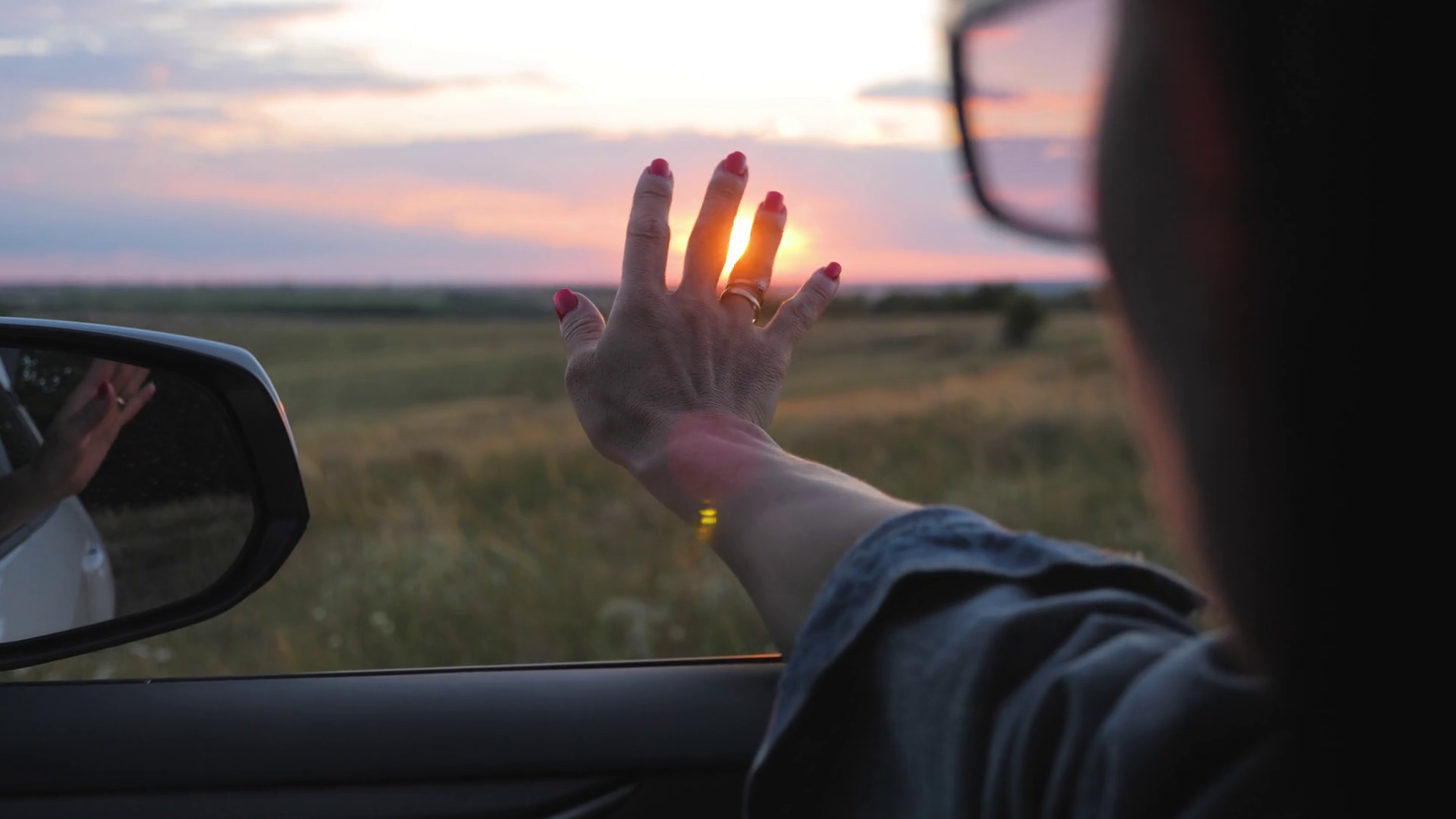 Joyful Woman With Arm Out Of Car Window Stock Footage SBV-338679466 ...