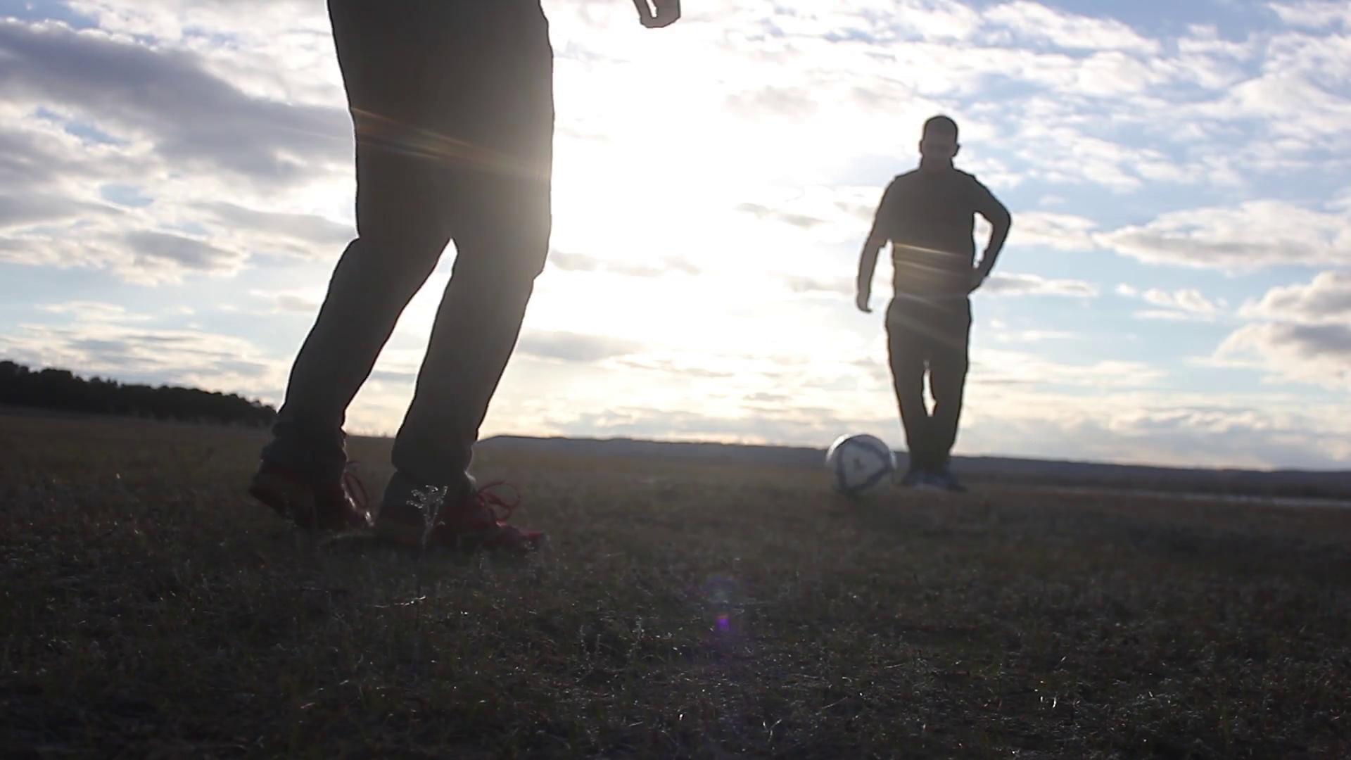 Beautiful Sunset Silhouettes Of Men Playing Stock Footage SBV-313760548 ...