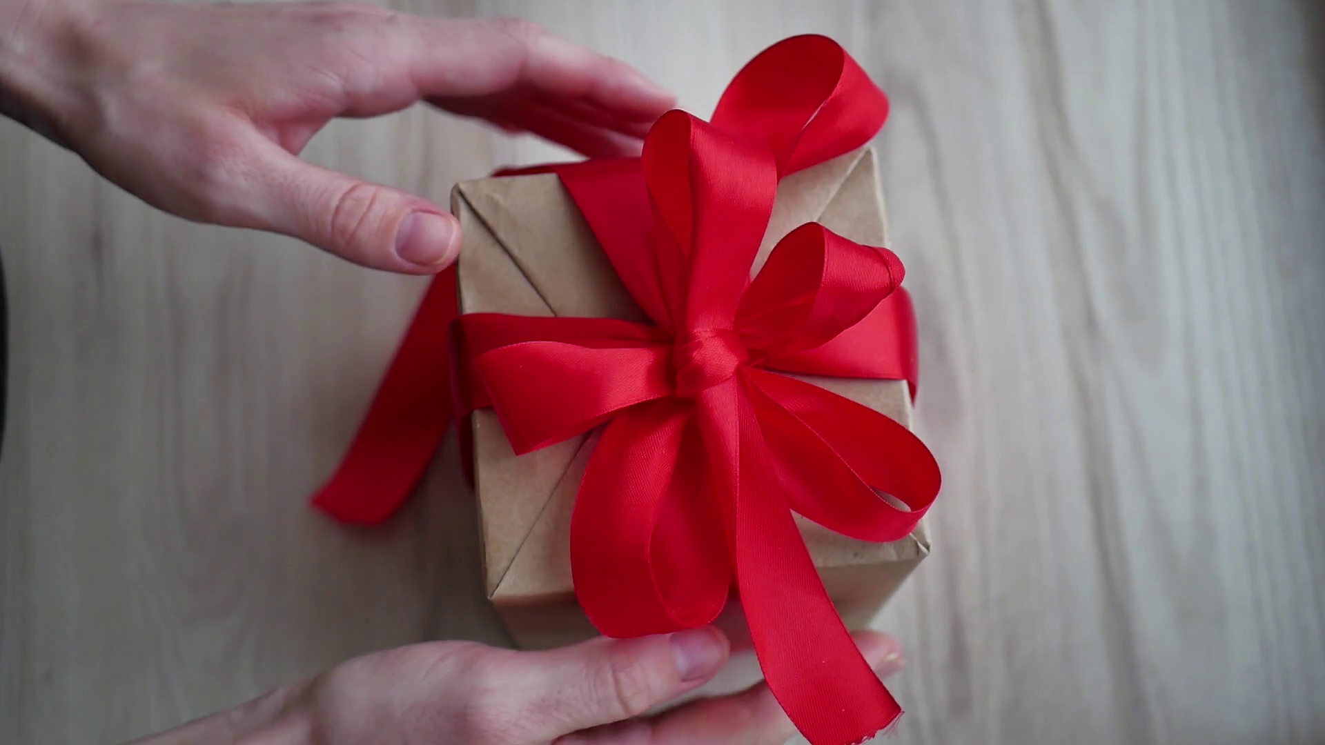 Brown Present Box With Red Ribbon Christmas Stock Footage SBV-319831589 ...