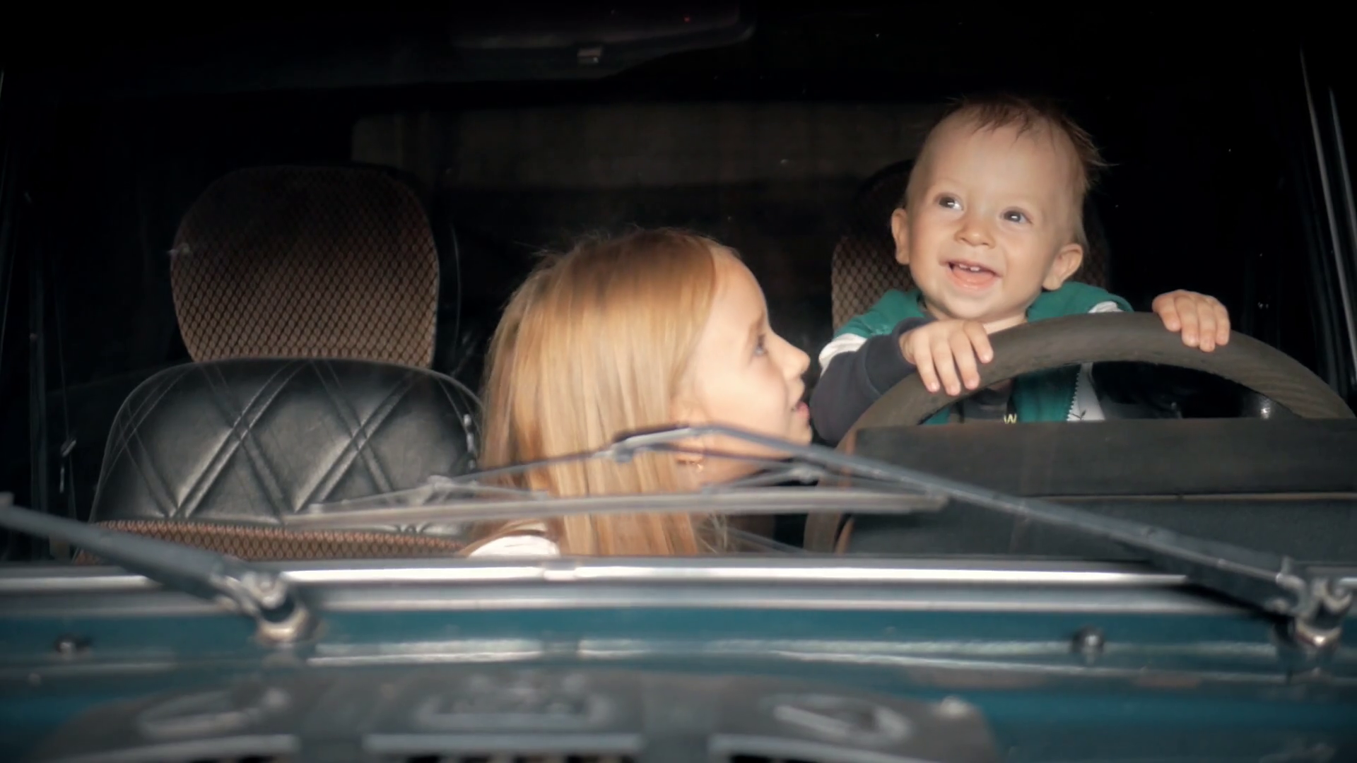 Children Pretend Driving Car Sitting On Stock Footage SBV-326163936 ...