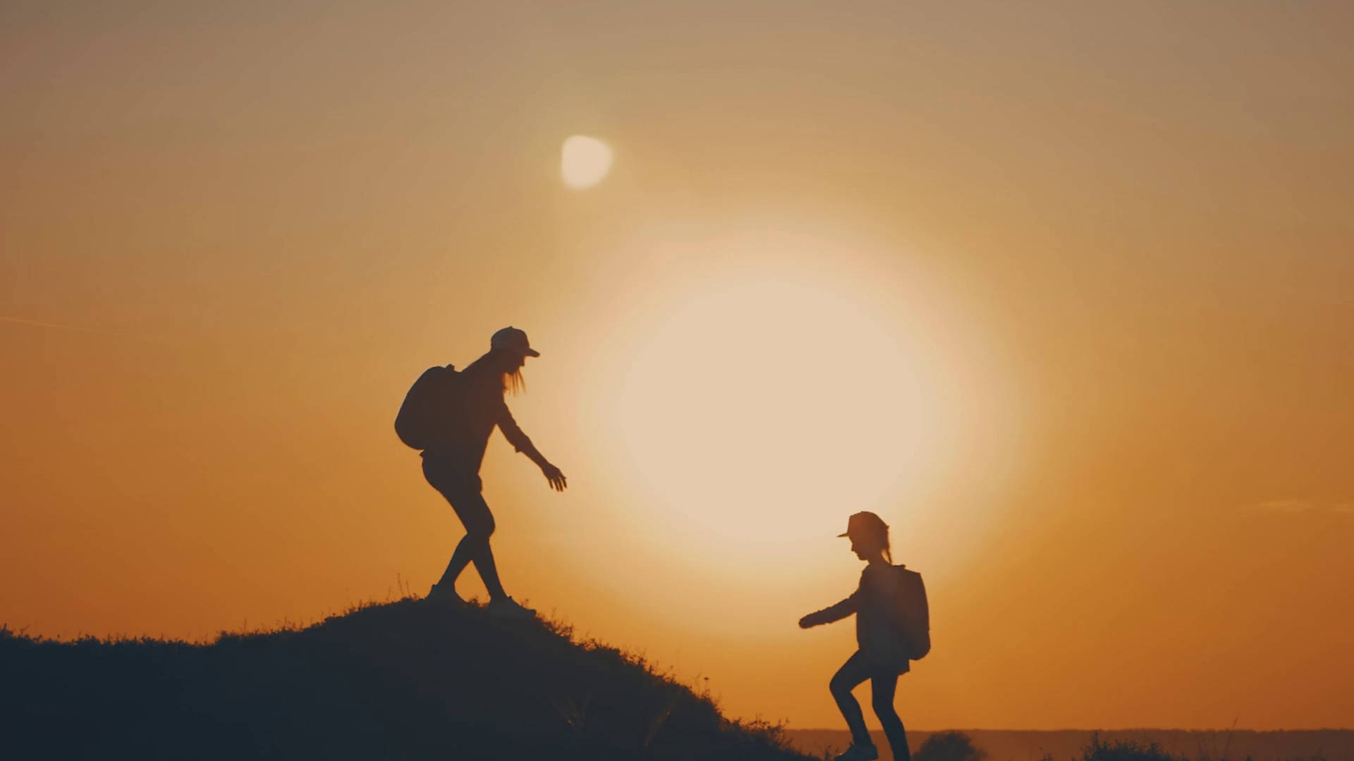 Girl Helps Friend Climb Up Last Section Of Stock Footage SBV-337774742 ...