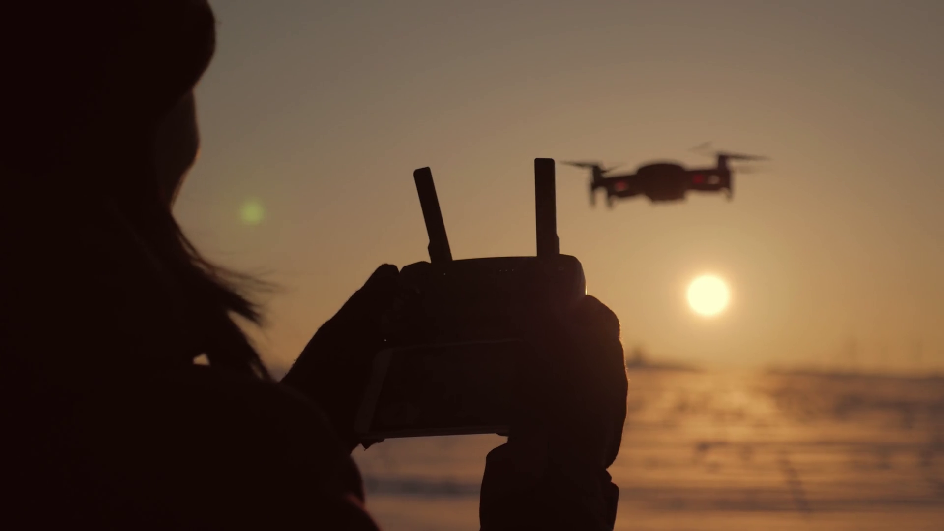 Girl Operating Drone With Remote Control Stock Footage SBV-331761190 ...
