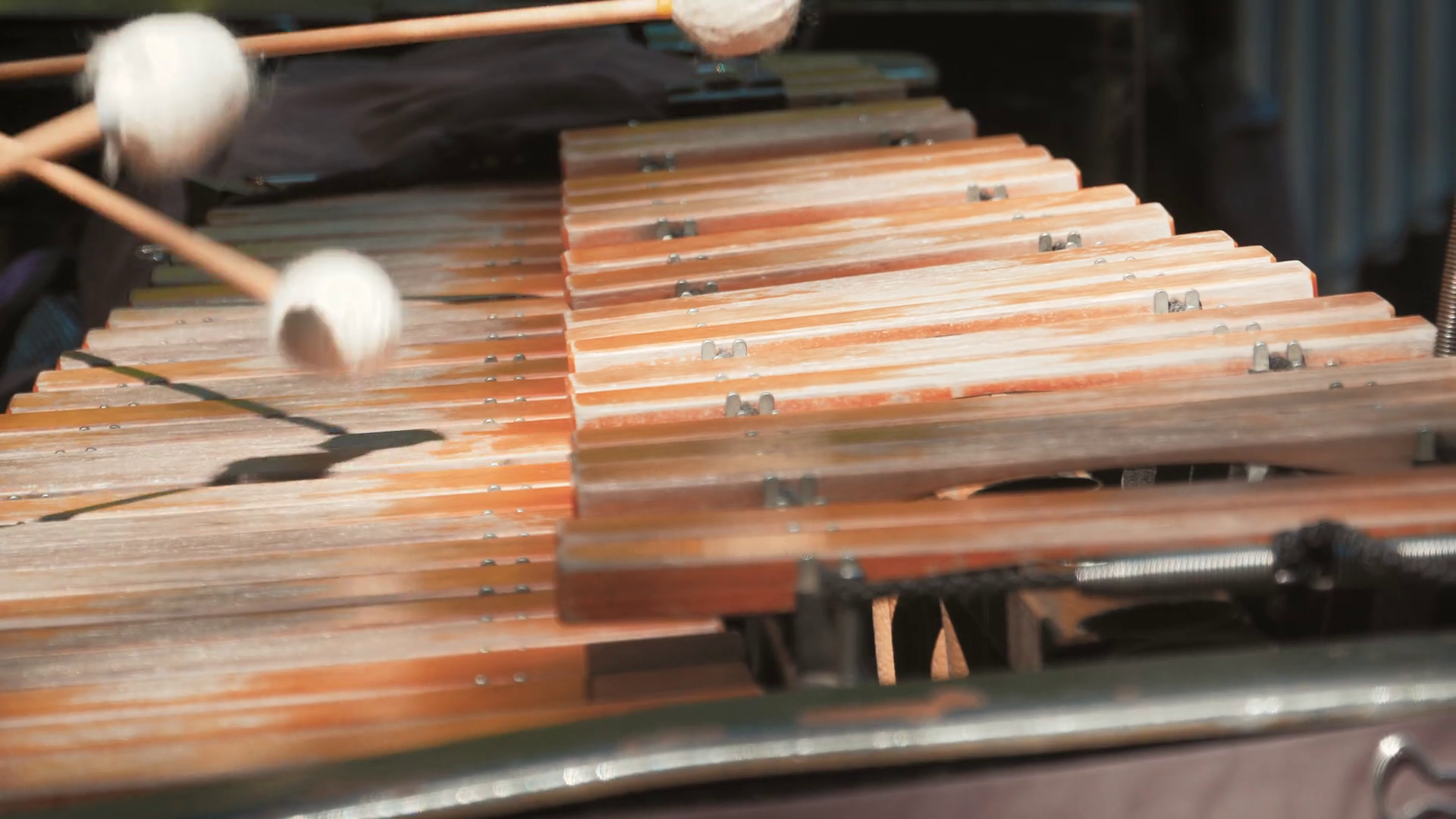 Hands Of Musician Playing Vibraphone On Stock Footage SBV-336518710 ...