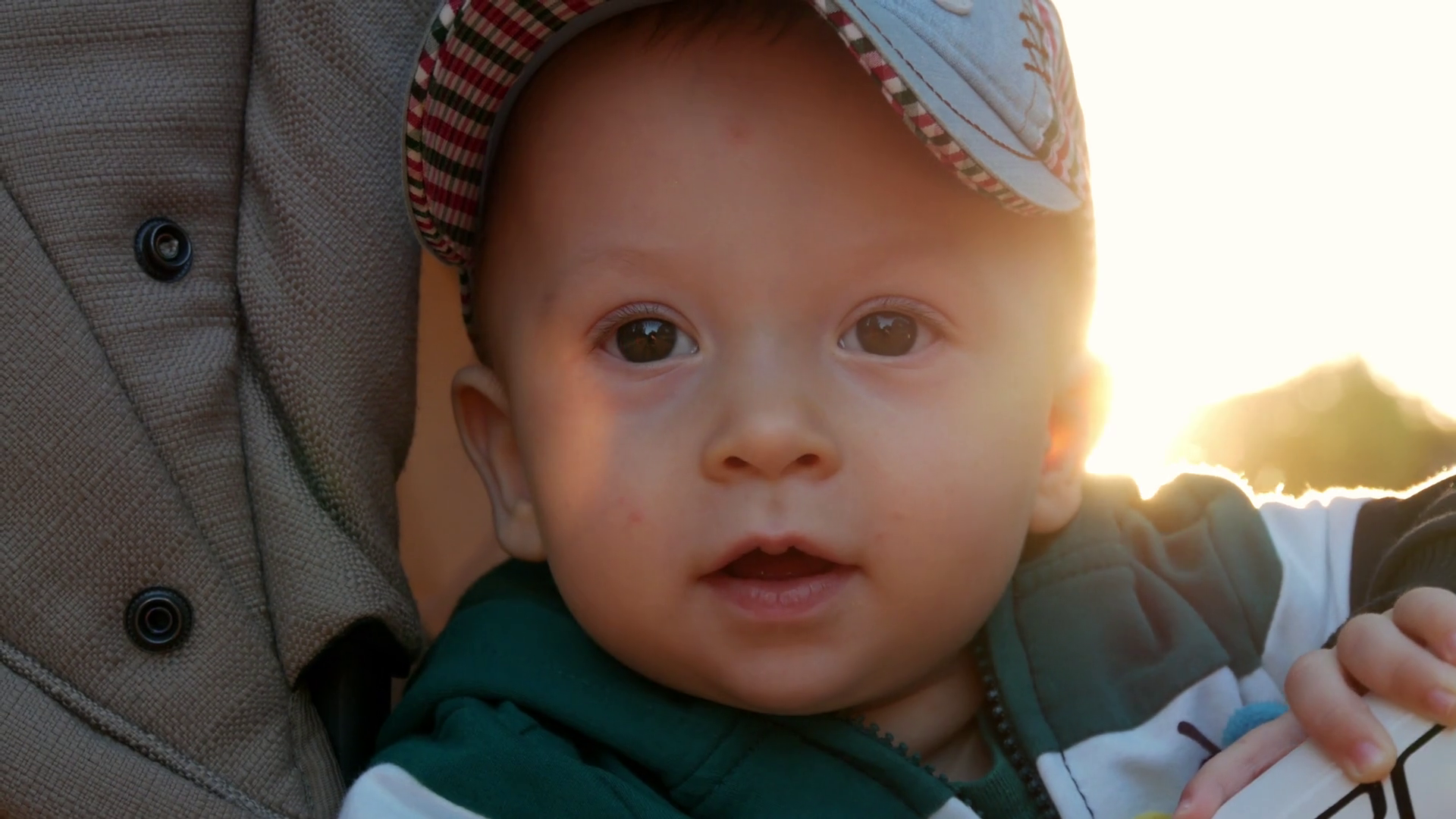 Happy 7 Month Old Baby Boy Outdoors Stock Footage SBV-323973760 ...