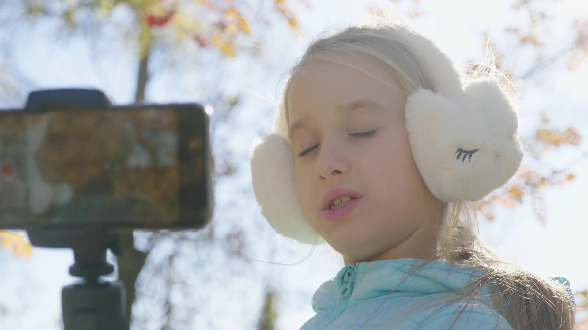 Happy Cute Little Vlogger Making Online Stock Footage SBV-338120235 ...