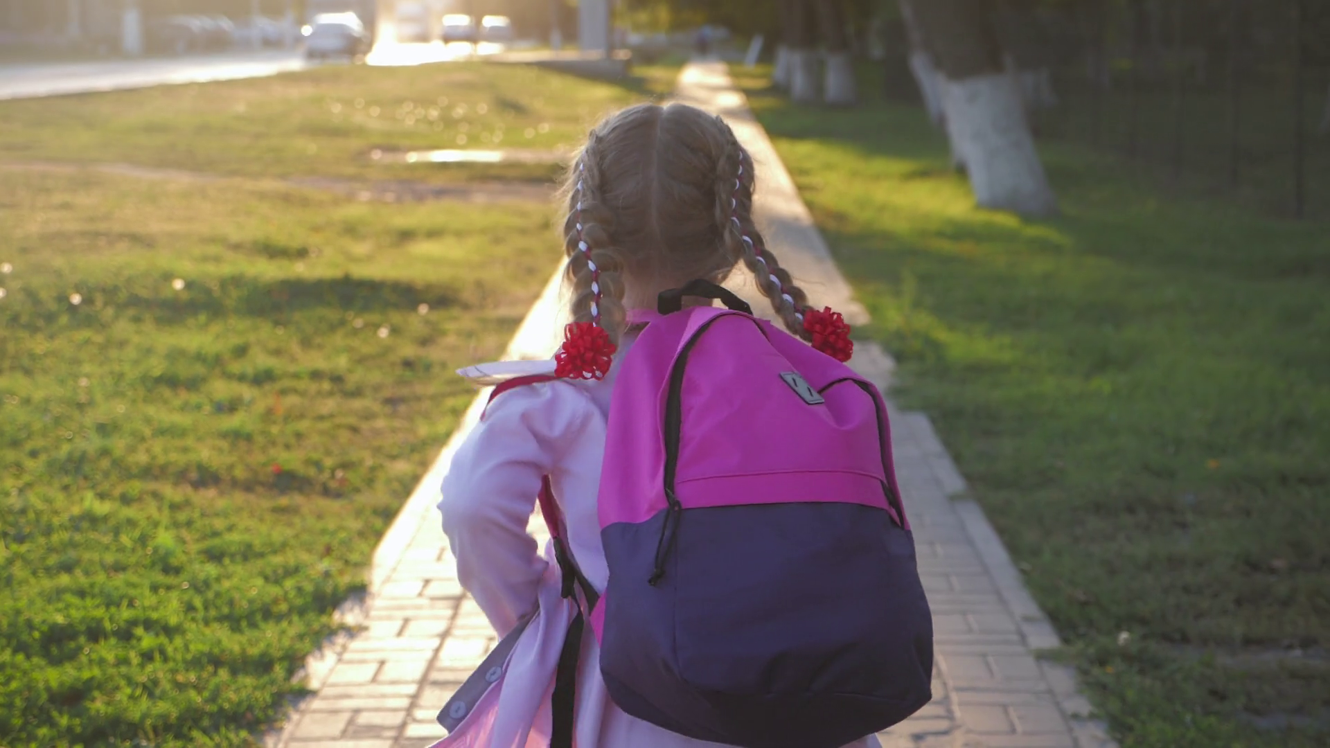 Child With Backpack Heading To School Stock Footage SBV-337702121 ...