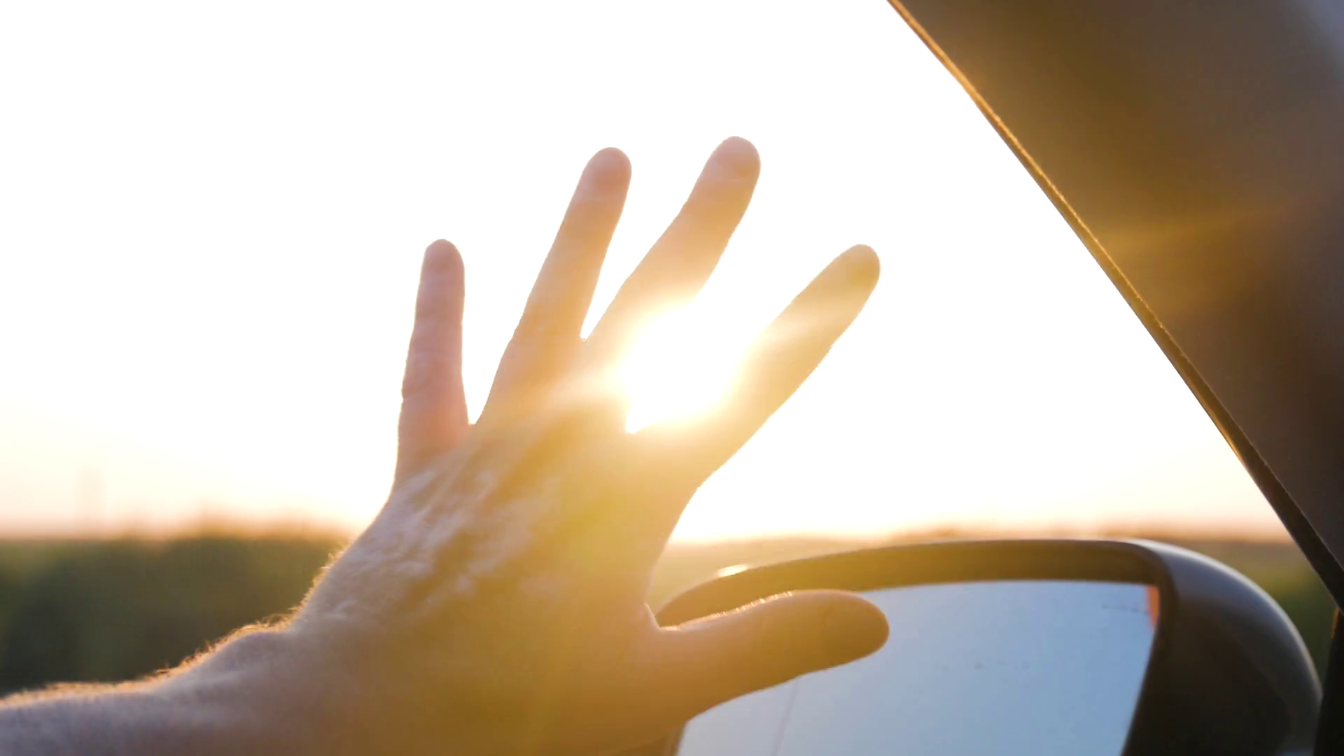 Man Hand Touching Sunlight Traveling By Car Stock Footage SBV-339019522 ...
