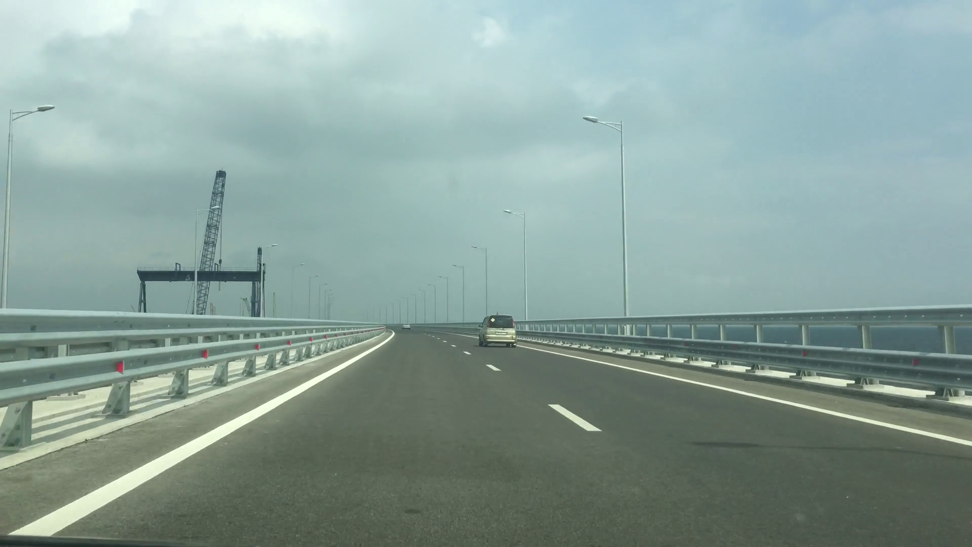 Pov View Road Of Crimean Bridge Kerch Bridge Stock Footage SBV ...
