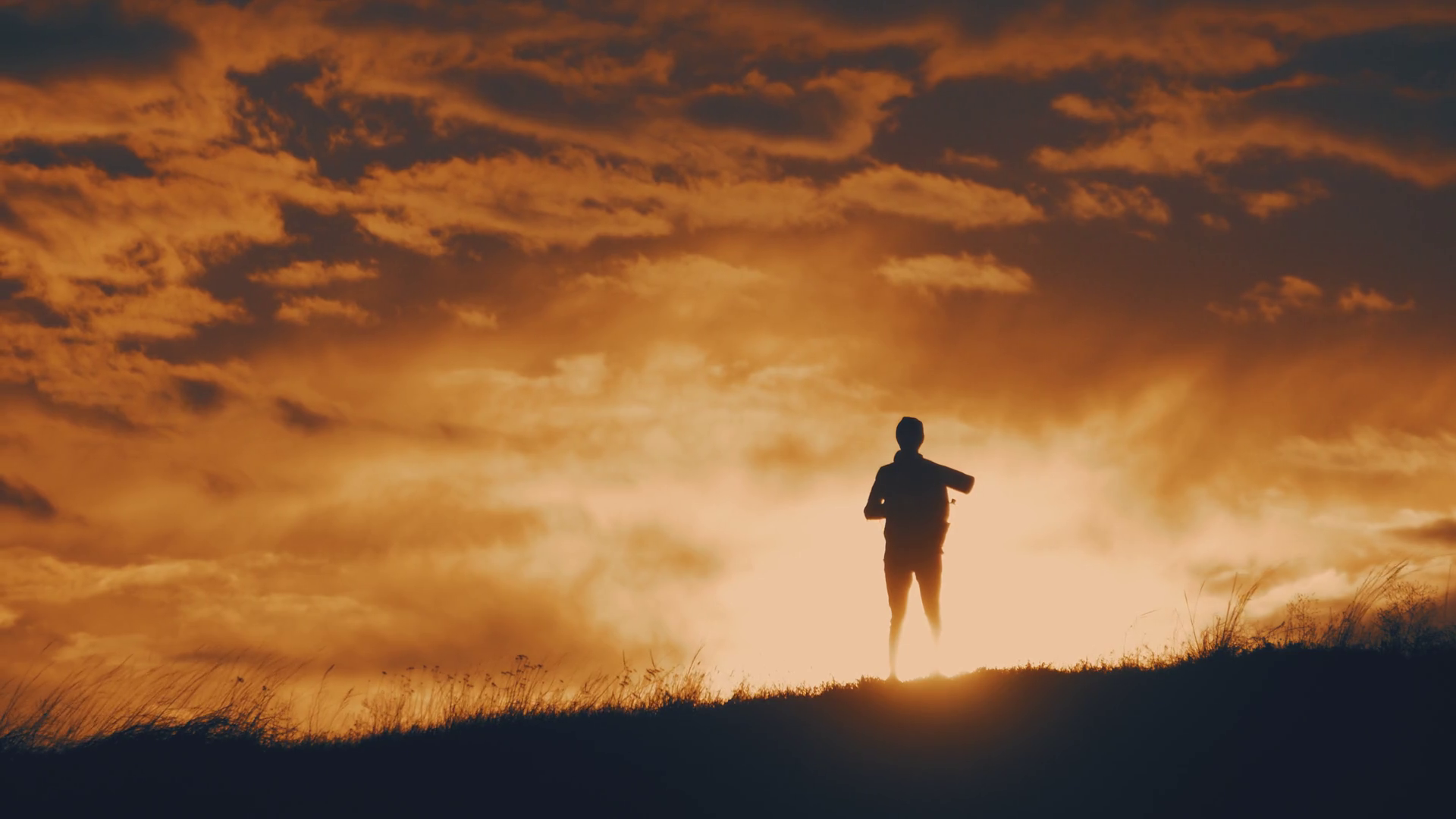 Young Person Enjoying Sunset From Mountain Stock Footage SBV-335187607 ...
