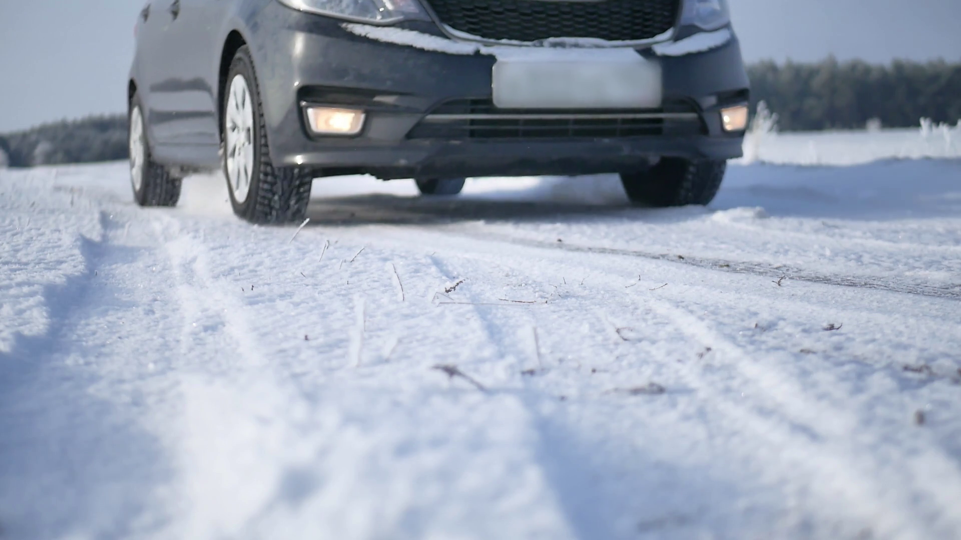 Starting Car In Winter At Forested Road Stock Footage SBV-320911950 ...