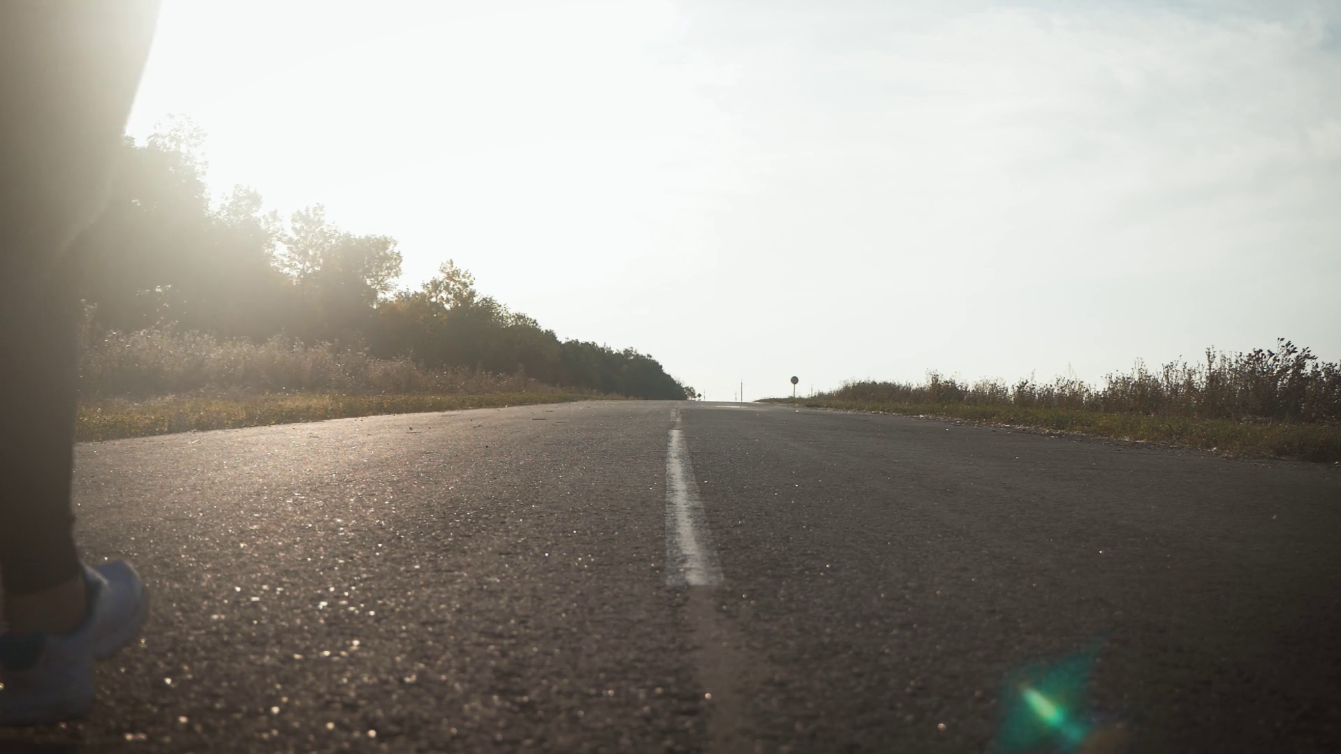 Young Fitness Sport Woman Running On Road At Stock Footage SBV ...