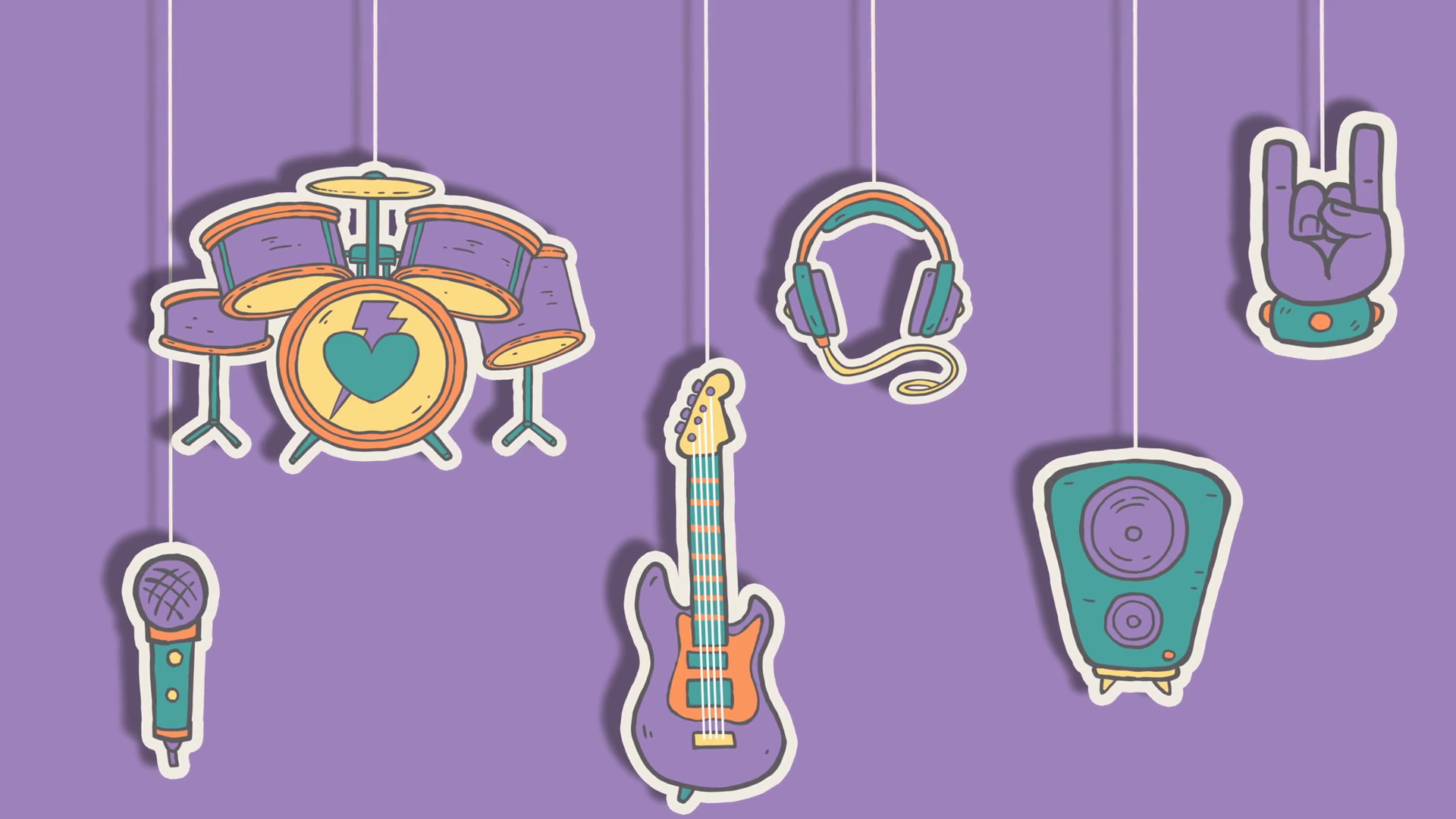 Rock Roll Animated Background With Hand Stock Motion Graphics SBV ...