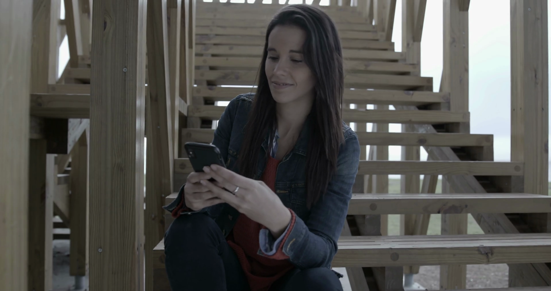 Woman Texting Browsing On Phone Outdoors On Stock Footage SBV-348591886 ...