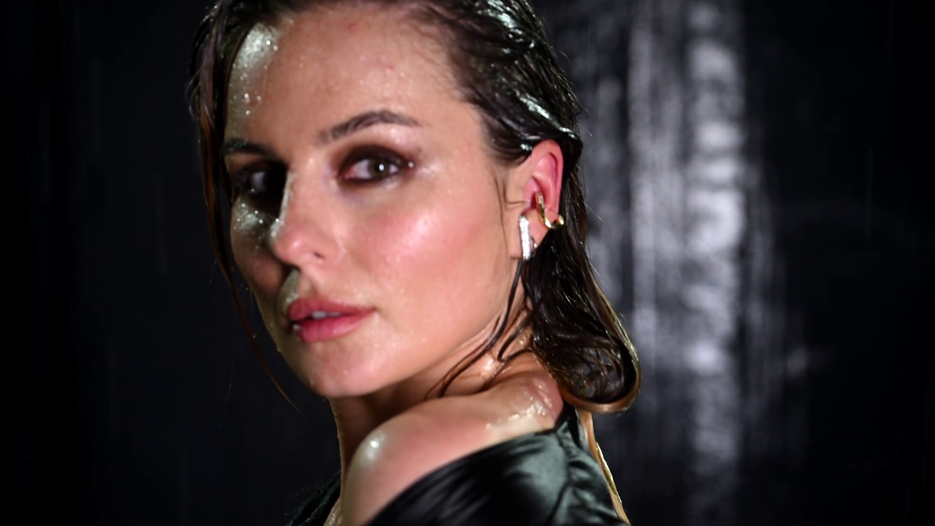Seductive Pretty Wet Young Lady Squeezes Wet Stock Footage SBV ...
