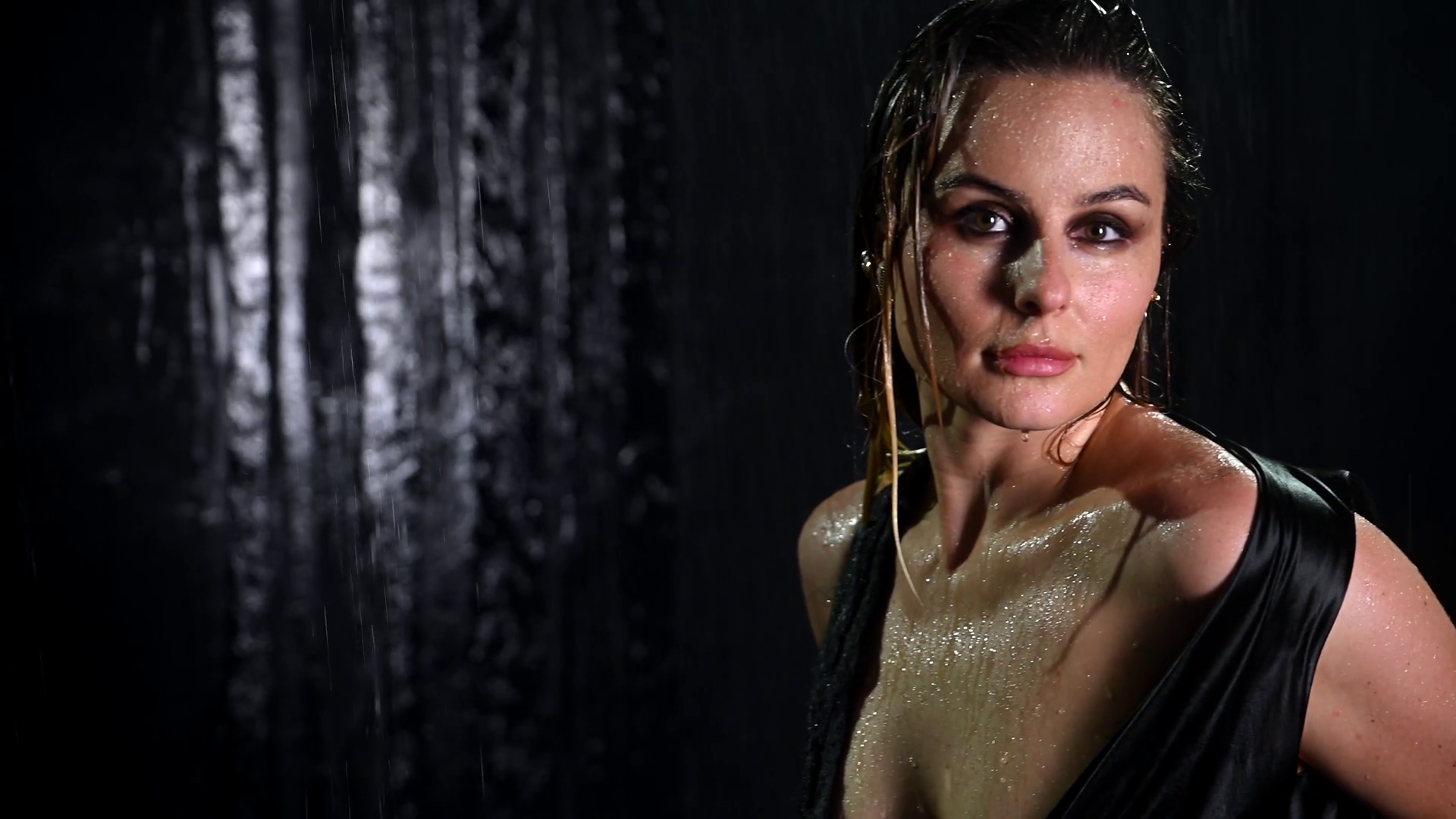 Seductive Pretty Wet Young Lady Squeezes Wet Stock Footage SBV ...