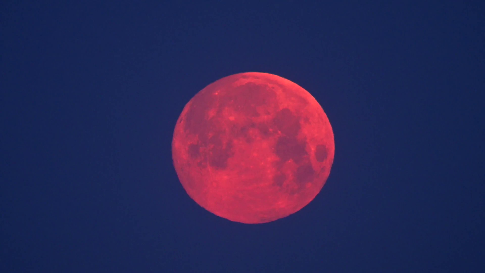 Bright Red Moon Illuminates Night Sky Over Stock Footage SBV-352015520 ...